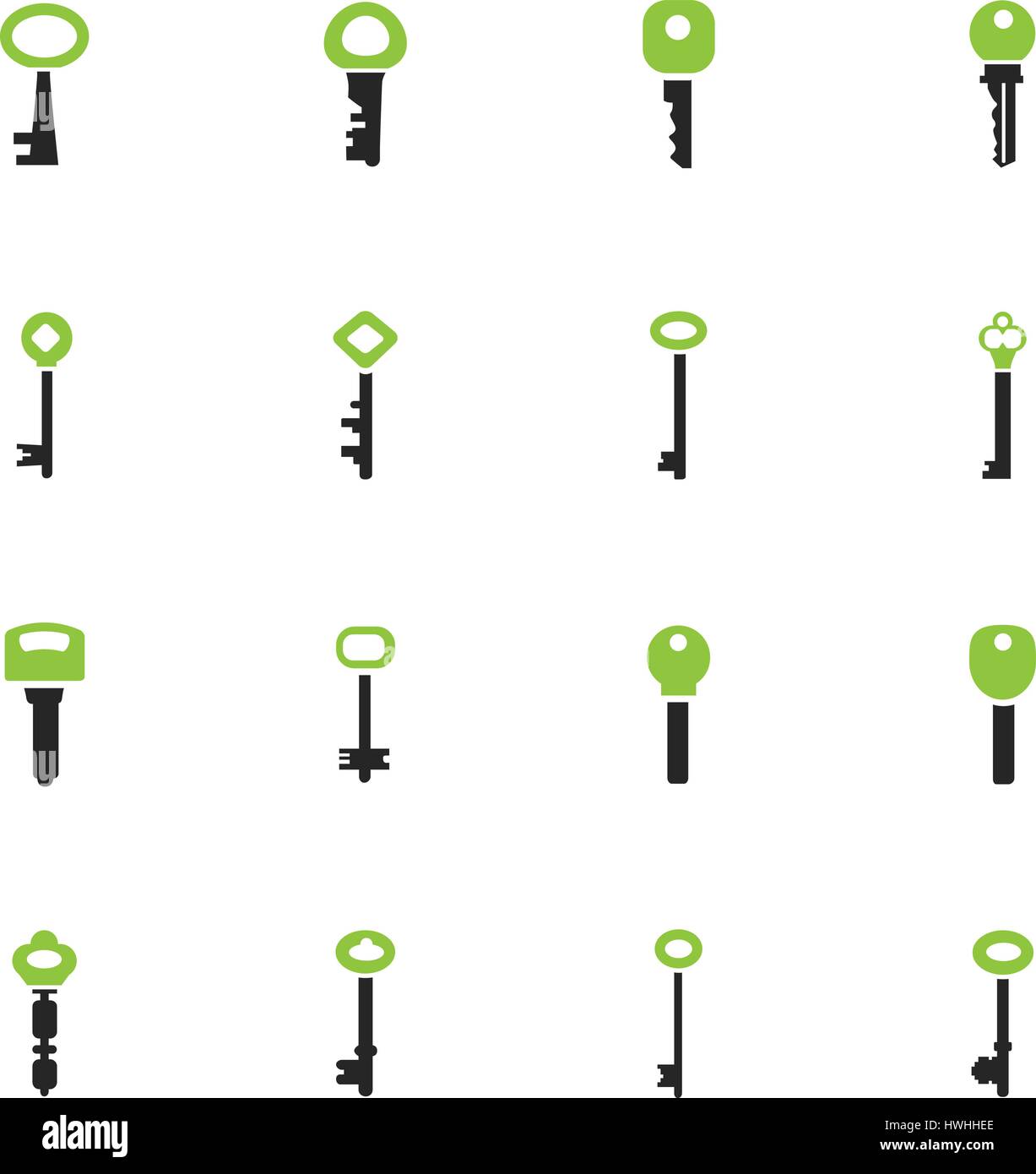 Lock and Key icon set for web sites and user interface Stock Vector ...