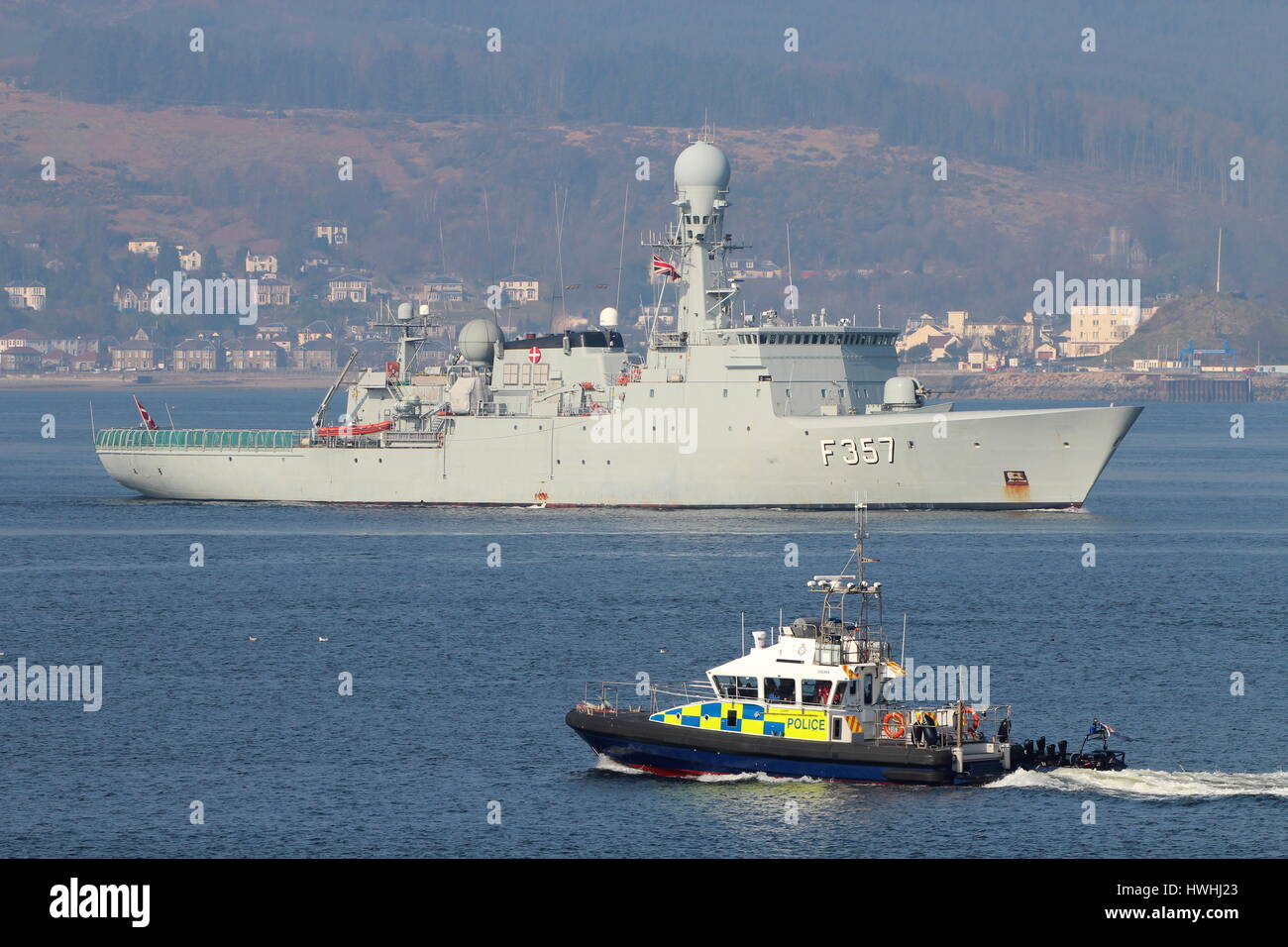 KDM Thetis (F357), a Thetis-class frigate of the Royal Danish Navy ...