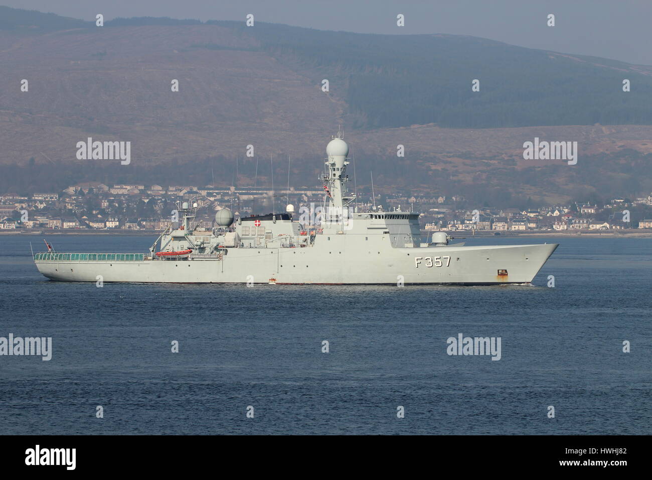 KDM Thetis (F357), a Thetis-class frigate of the Royal Danish Navy ...