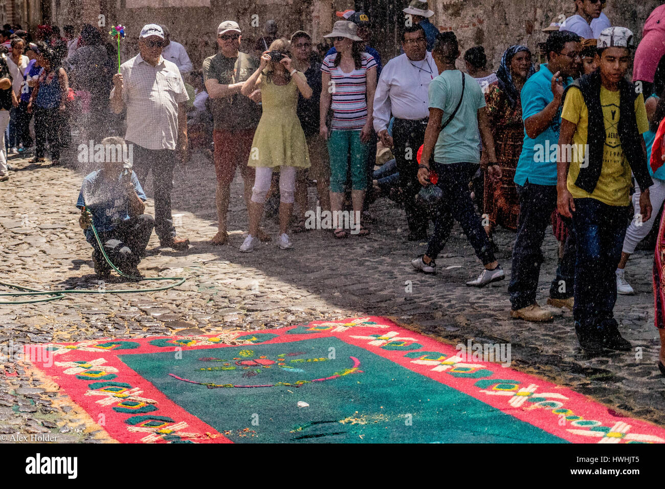 Alfombras de Aserrin, Antigua, Guatemala Easter week celebrations Stock ...