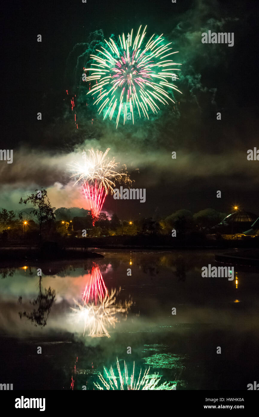 Fireworks Reflected in Water at Rose of Tralee Festival, County Kerry ...