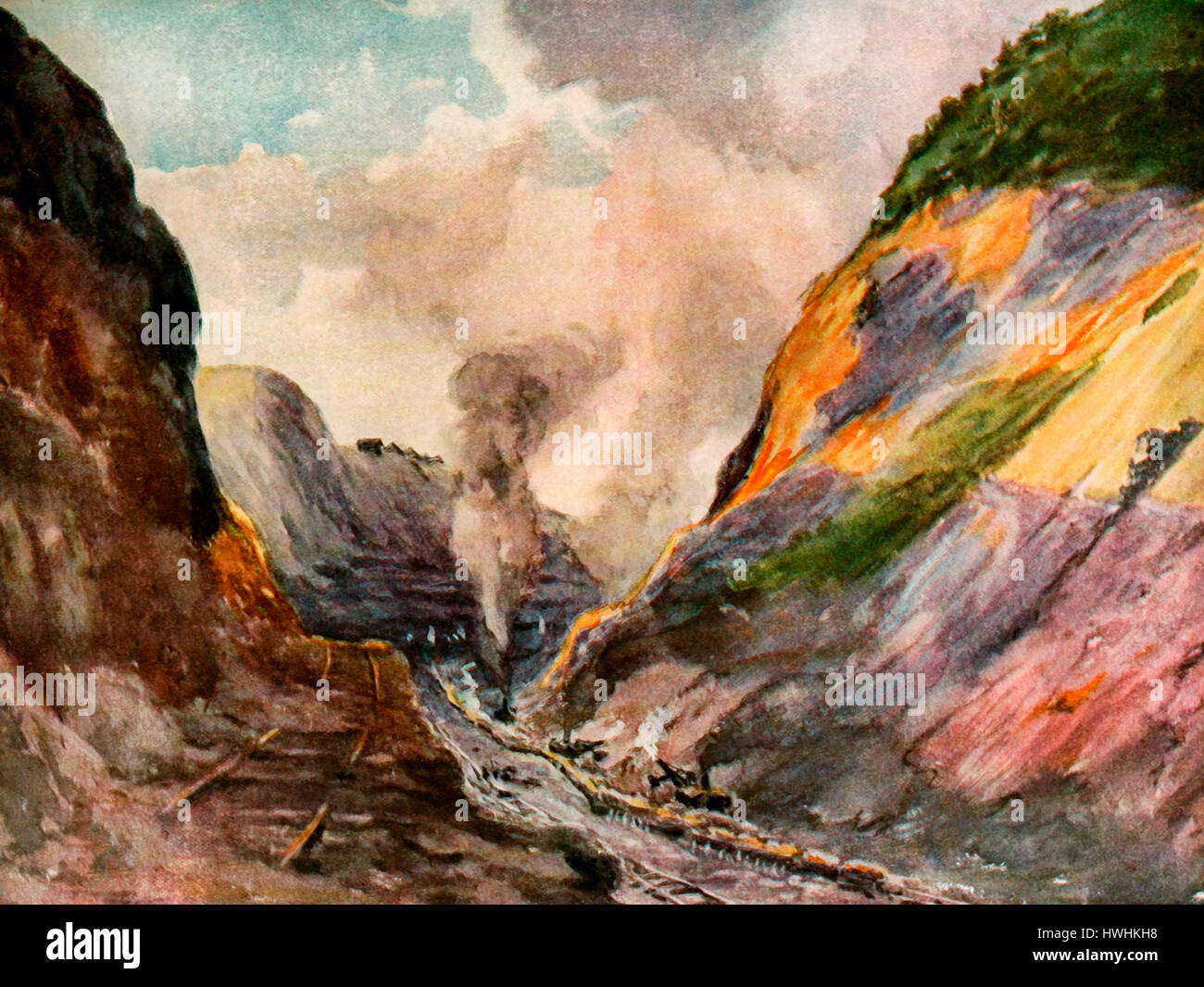 The Culebra Cut during the building of the Panama Canal, circa 1913 ...