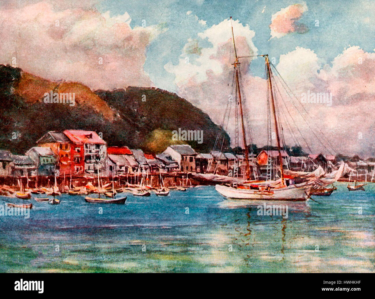 Ancon Hill from Harbor of Panama, 1913 Stock Photo - Alamy