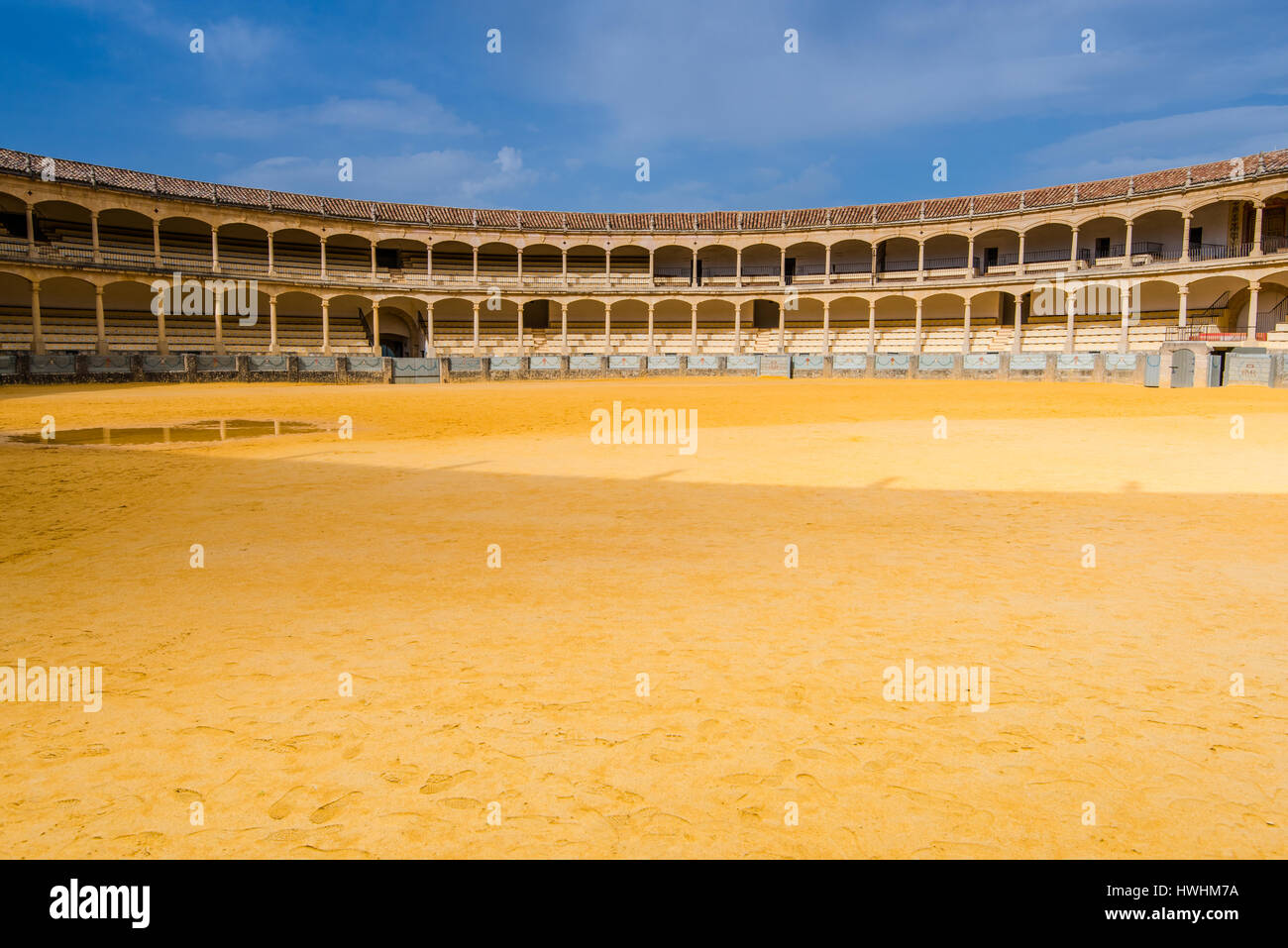 Bullring in Ronda, one of the oldest and most famous bullfighting arena ...