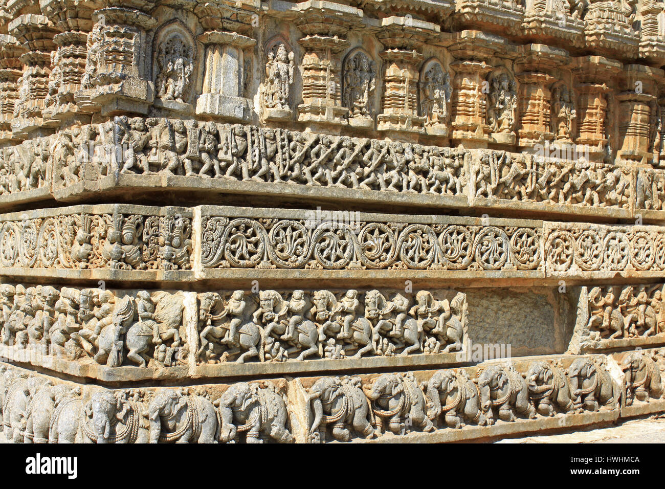 Close Up of Wall relief, molding frieze with detailed stone carving ...