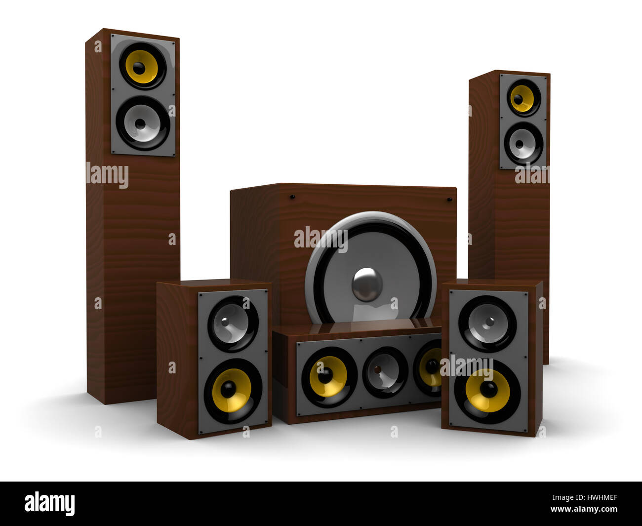 3d illustration of audio system over white background Stock Photo - Alamy