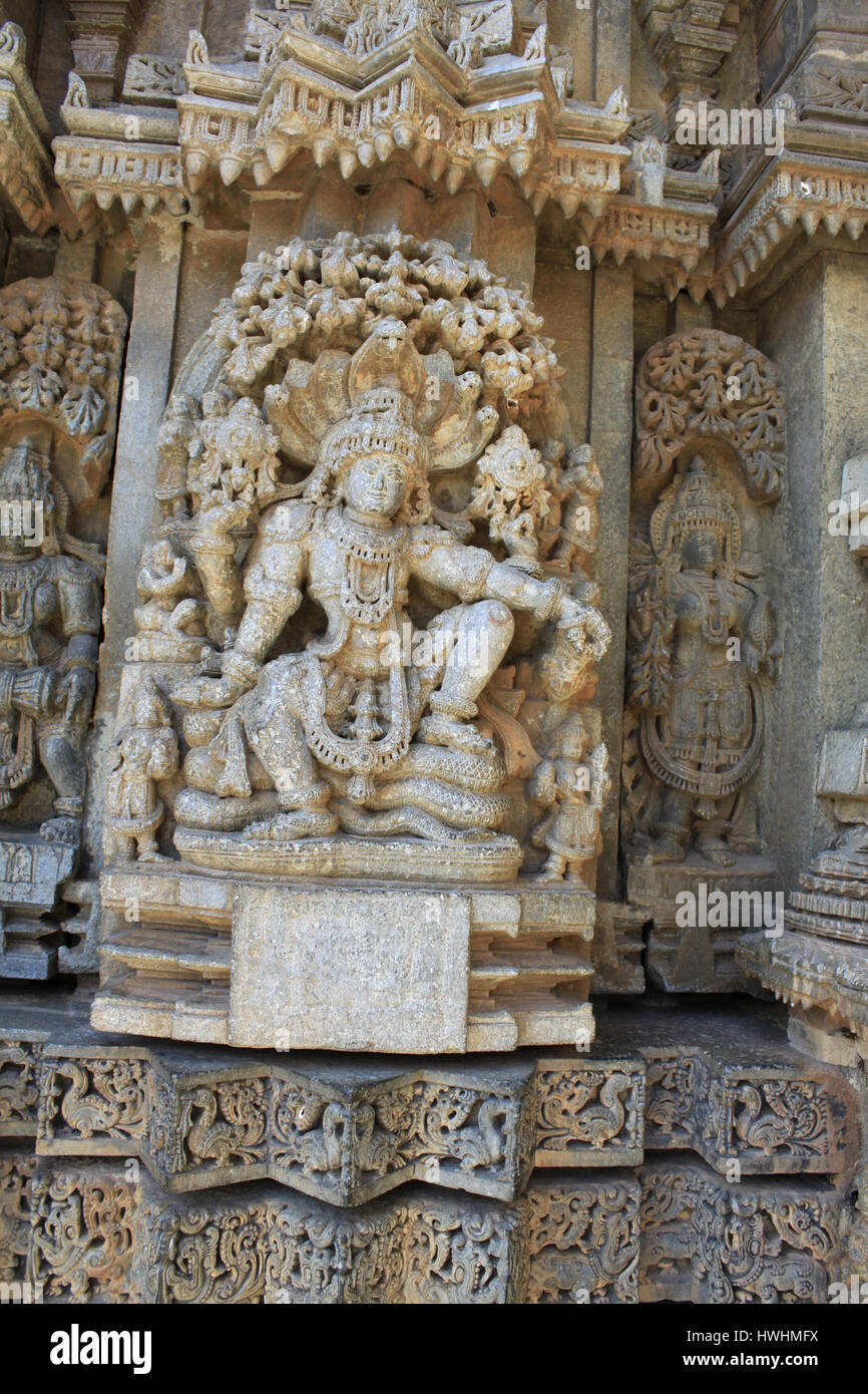 Panel on south east wall of the temple show detailed sculpture of ...