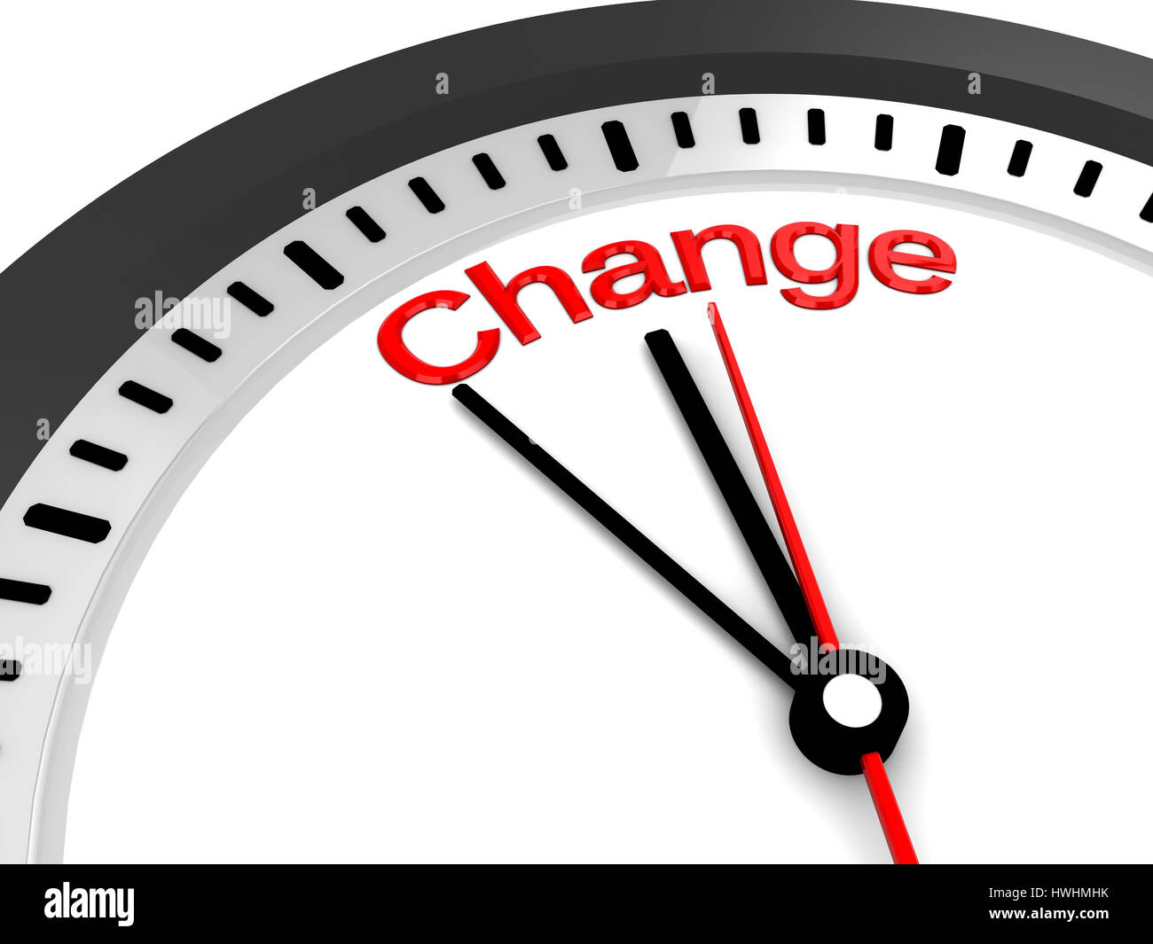 3d illustration of clock with 'change' sign Stock Photo - Alamy