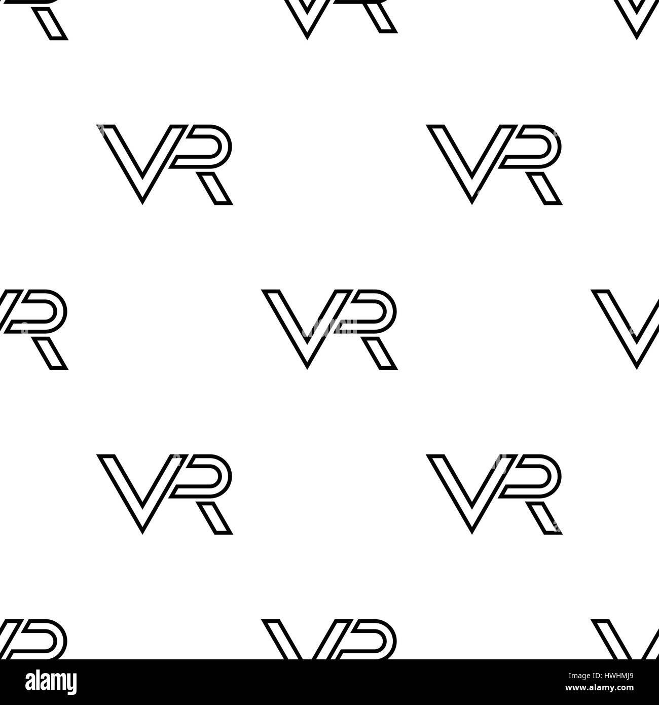 Seamless Vector Pattern With VR Logos Stock Vector Image & Art - Alamy