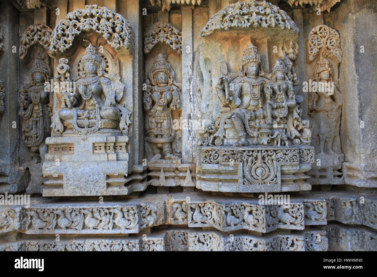This damaged panel on the north shows stone sculpture of Vishnu that ...