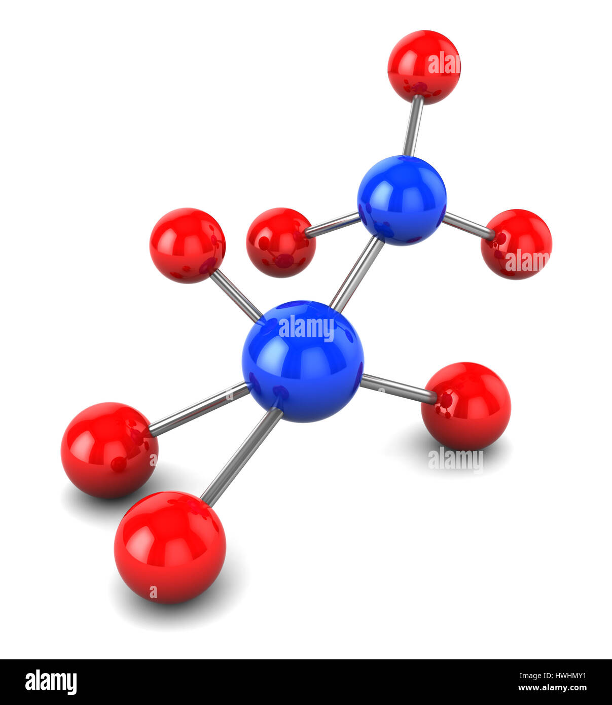 3d illustration of molecule model over white background Stock Photo - Alamy