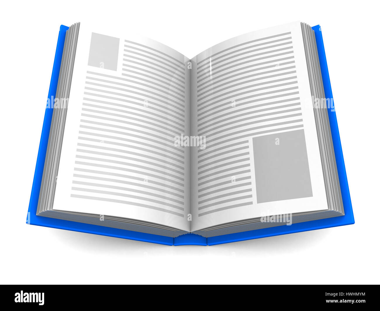 3d illustration of generic book template over white background Stock ...