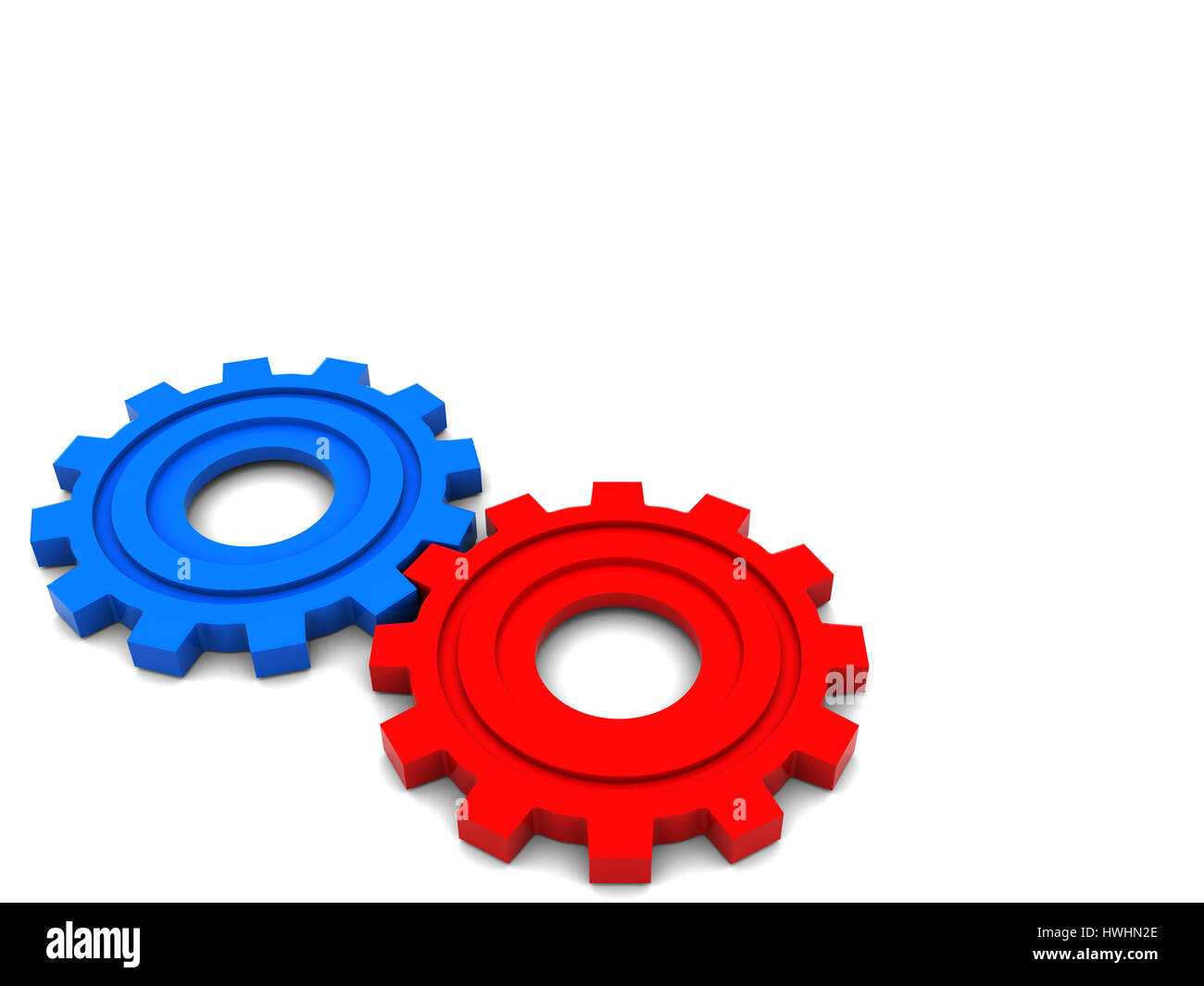 3d illustration of background with two gear wheels at left side Stock ...