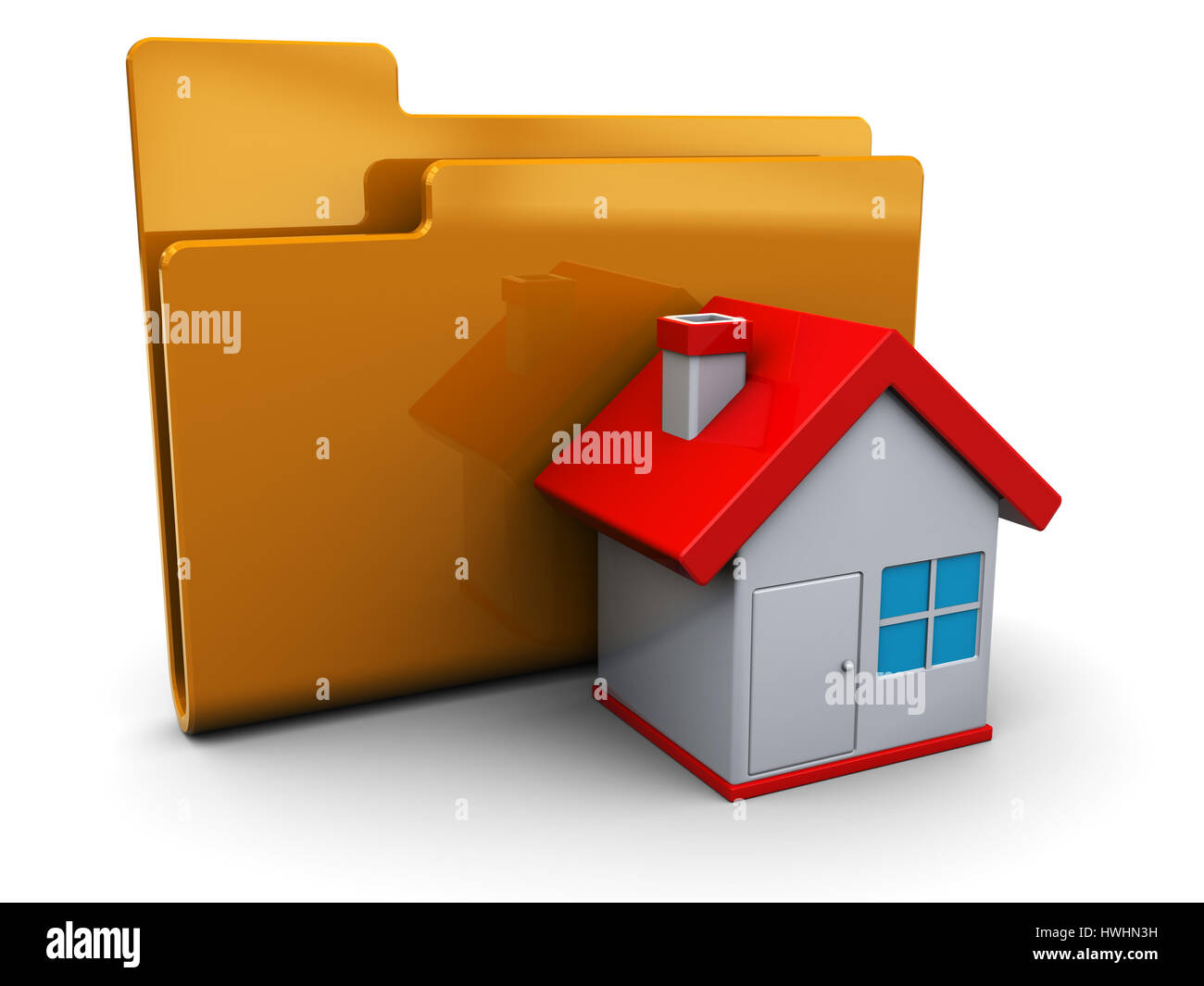 3d illustration of home folder icon or symbol, over white background ...