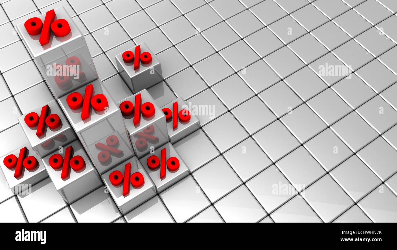 abstract 3d illustration of background with percent symbols on it Stock ...