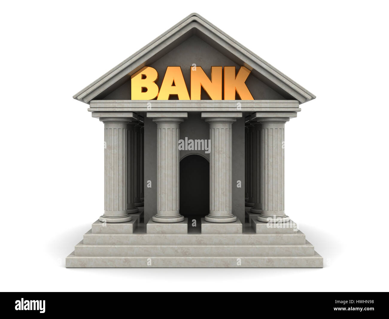3d illustration of bank building with columns Stock Photo - Alamy