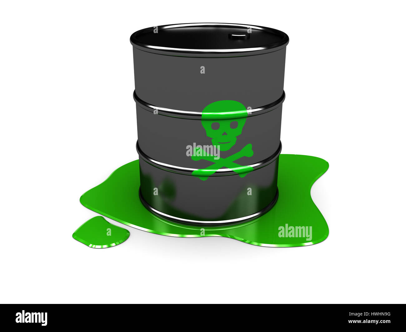 3d illustration of toxic barrel over white background Stock Photo - Alamy