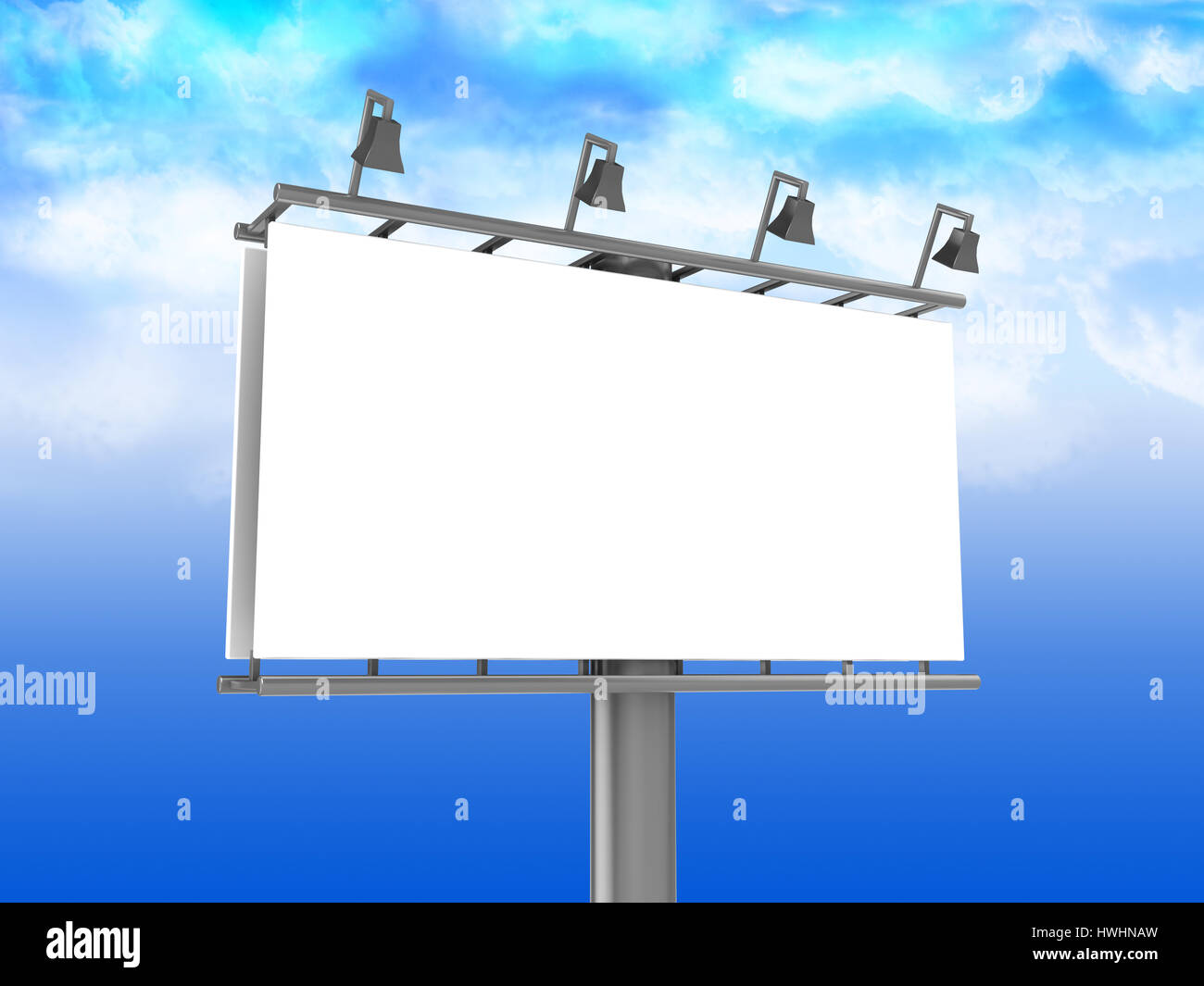 3d illustration of billboard over blue sky background Stock Photo - Alamy