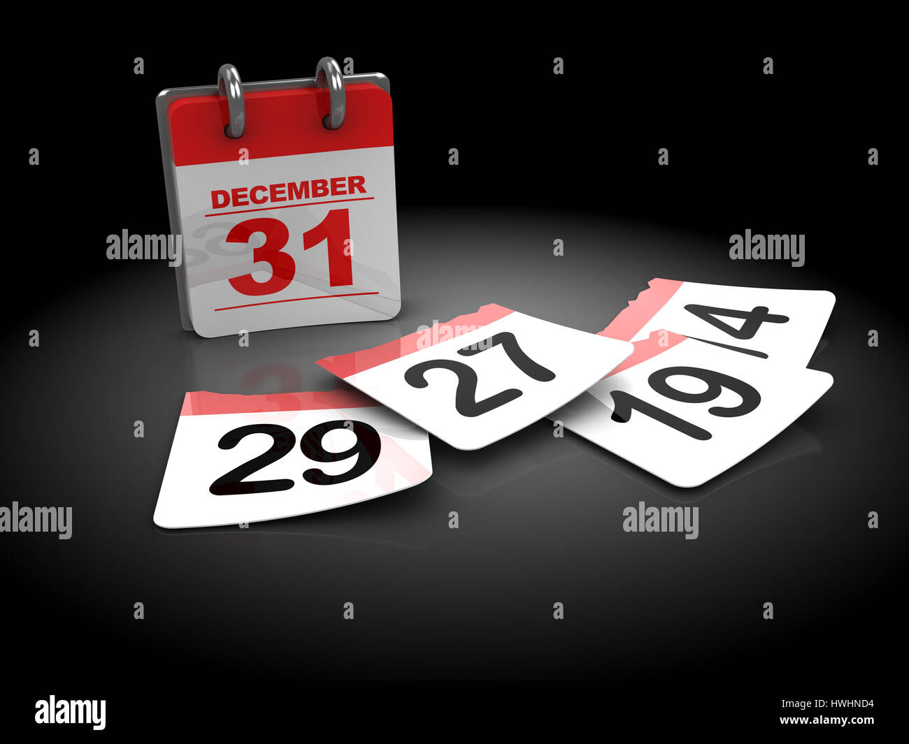 3d illustration of calendar over dark background Stock Photo - Alamy