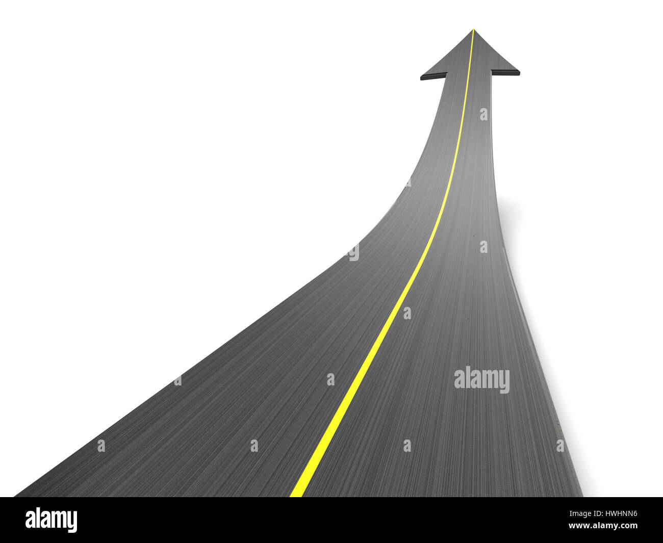 3d illustration of road with arrow, over white background Stock Photo ...