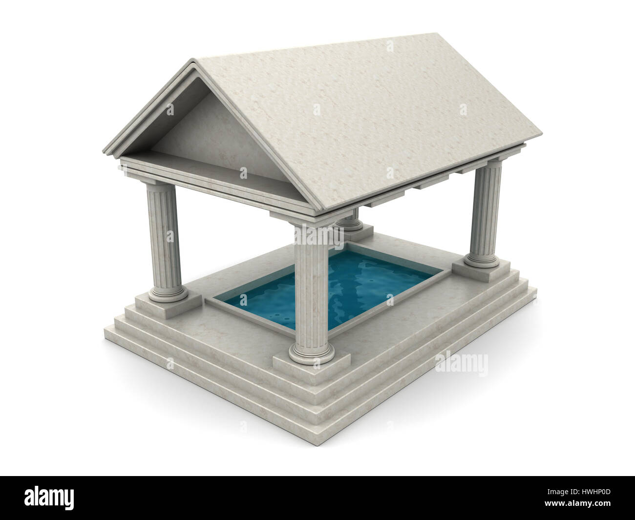 3d illustration of ancient architecture pool Stock Photo - Alamy