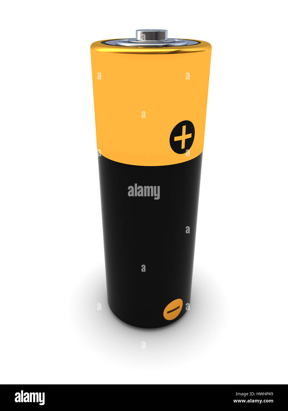 3d illustration of battery stand over white background Stock Photo - Alamy