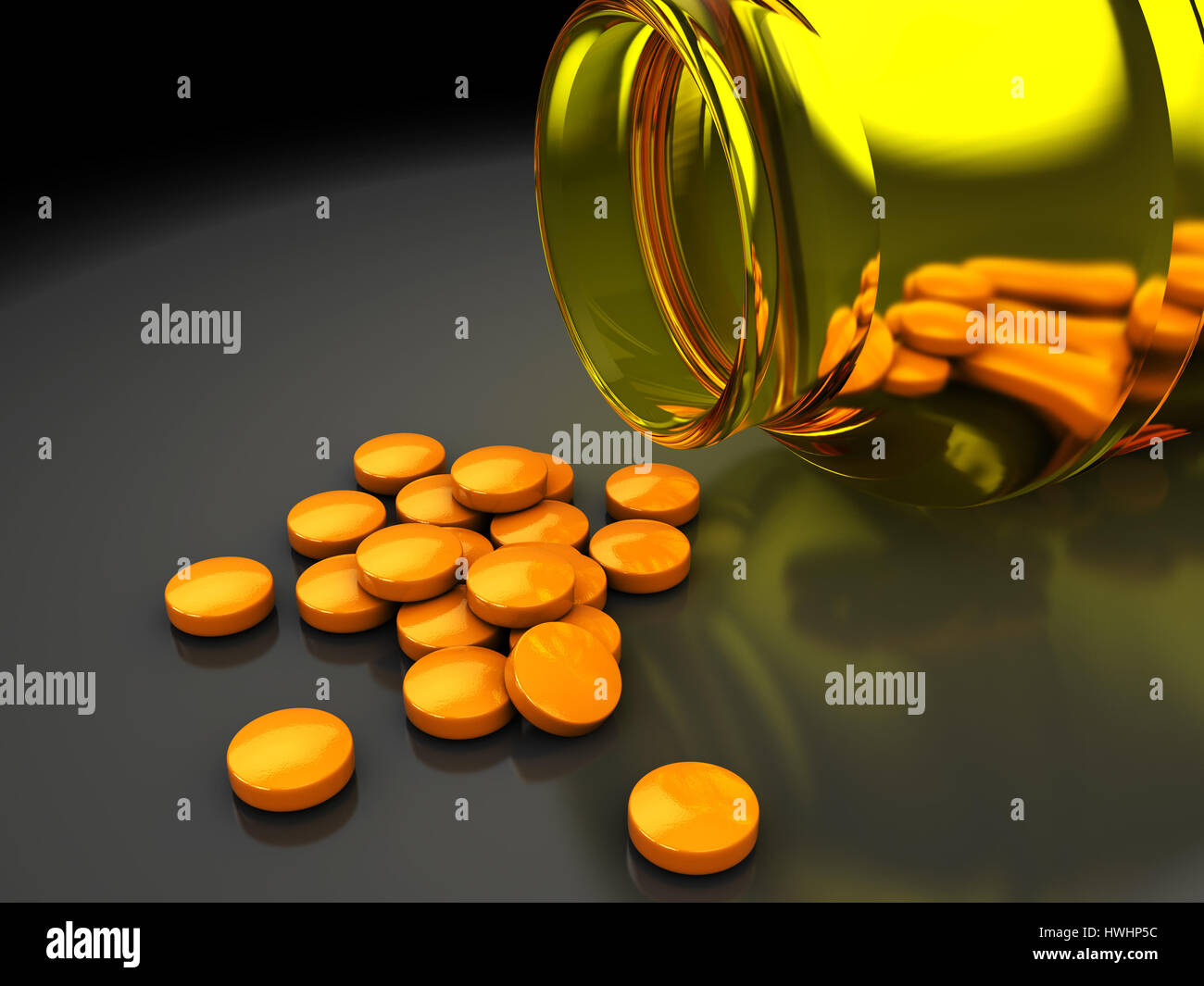 3d illustration of drugs closeup, over dark background Stock Photo - Alamy