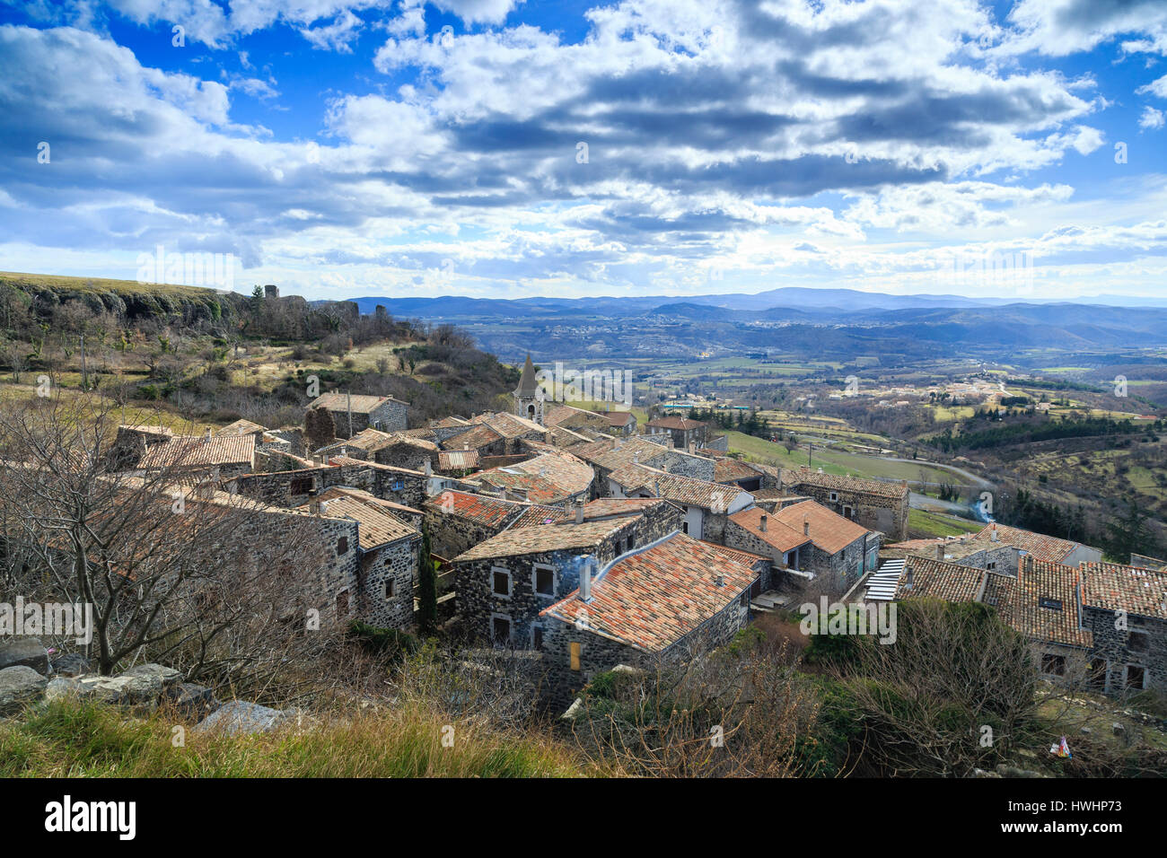 France, Ardeche, Mirabel, the village Stock Photo - Alamy