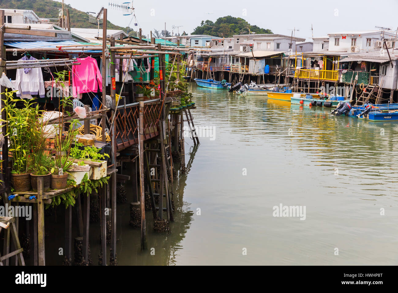 Tai O, Hong Kong - March 13, 2017: typical stilt houses in Tai O. Tai O ...
