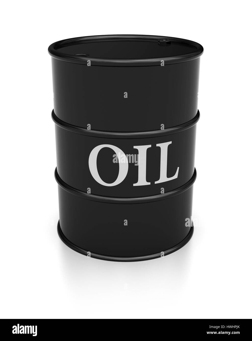 3d illustration of single oil barrel over white background Stock Photo ...