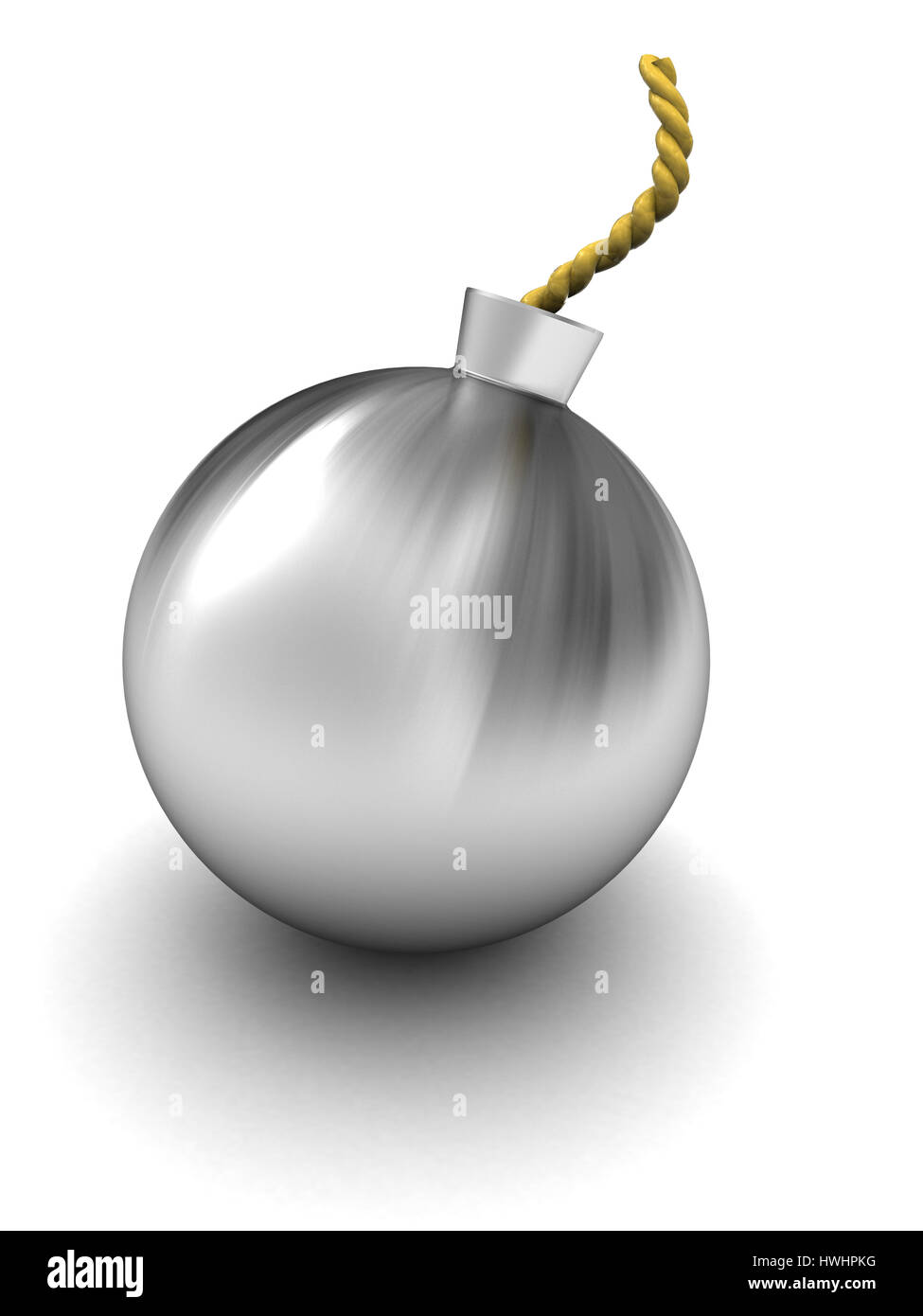 3d illustration of stainless steel bomb over white background Stock ...