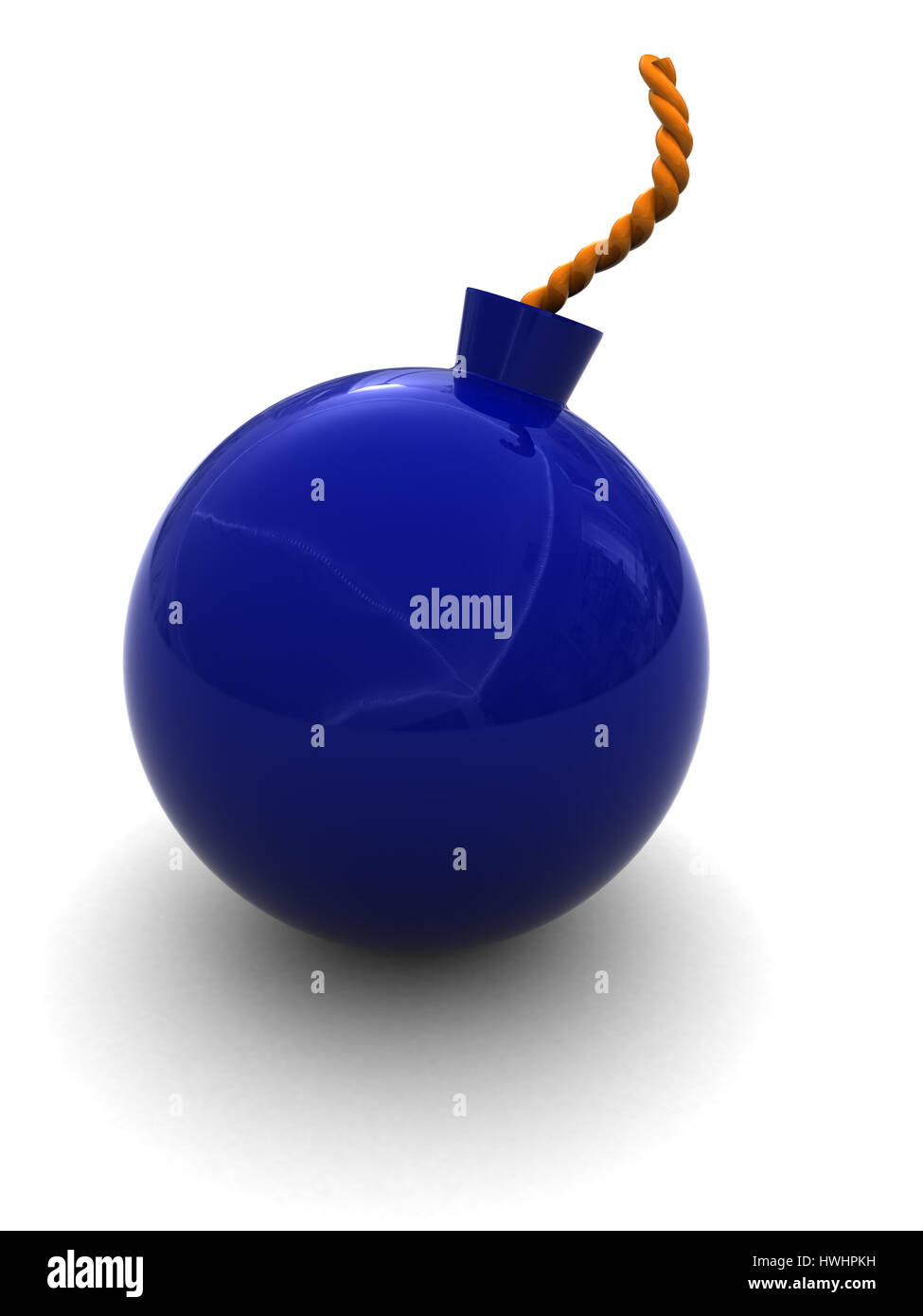 3d illustration of blue plastic bomb over white background Stock Photo ...