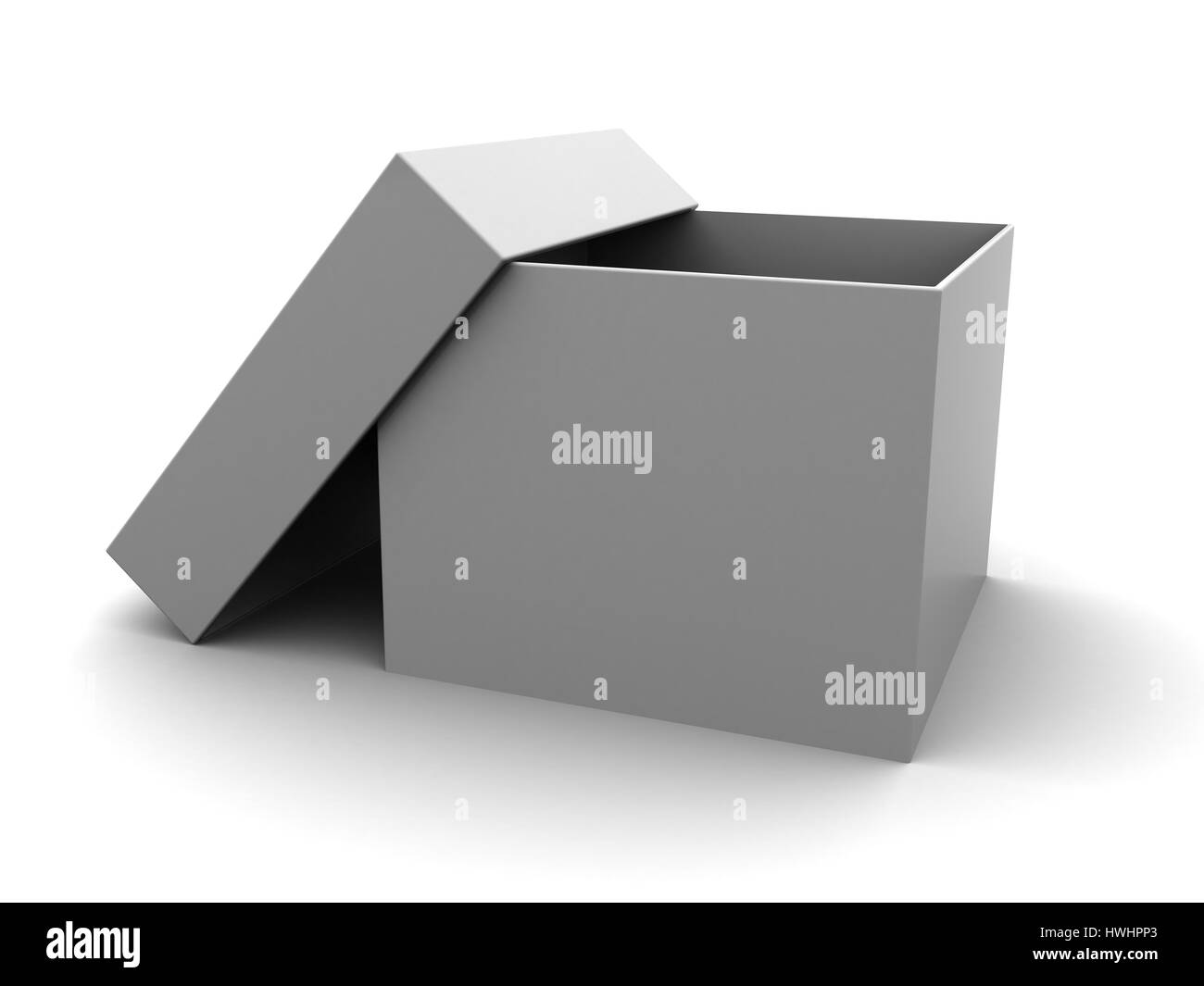 3d illustration of empty cardboard box over white background Stock ...