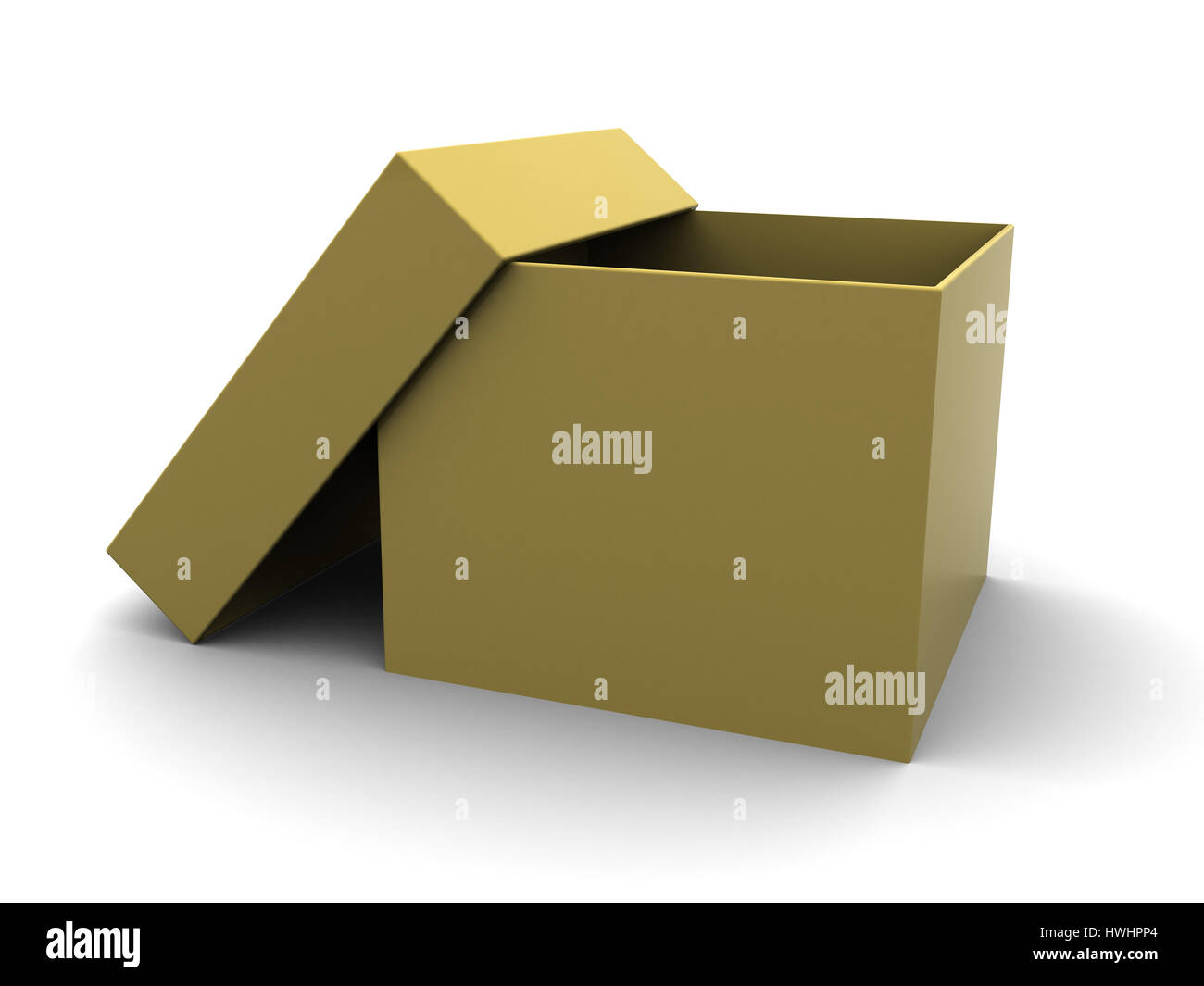 3d illustration of empty cardboard box over white background Stock ...