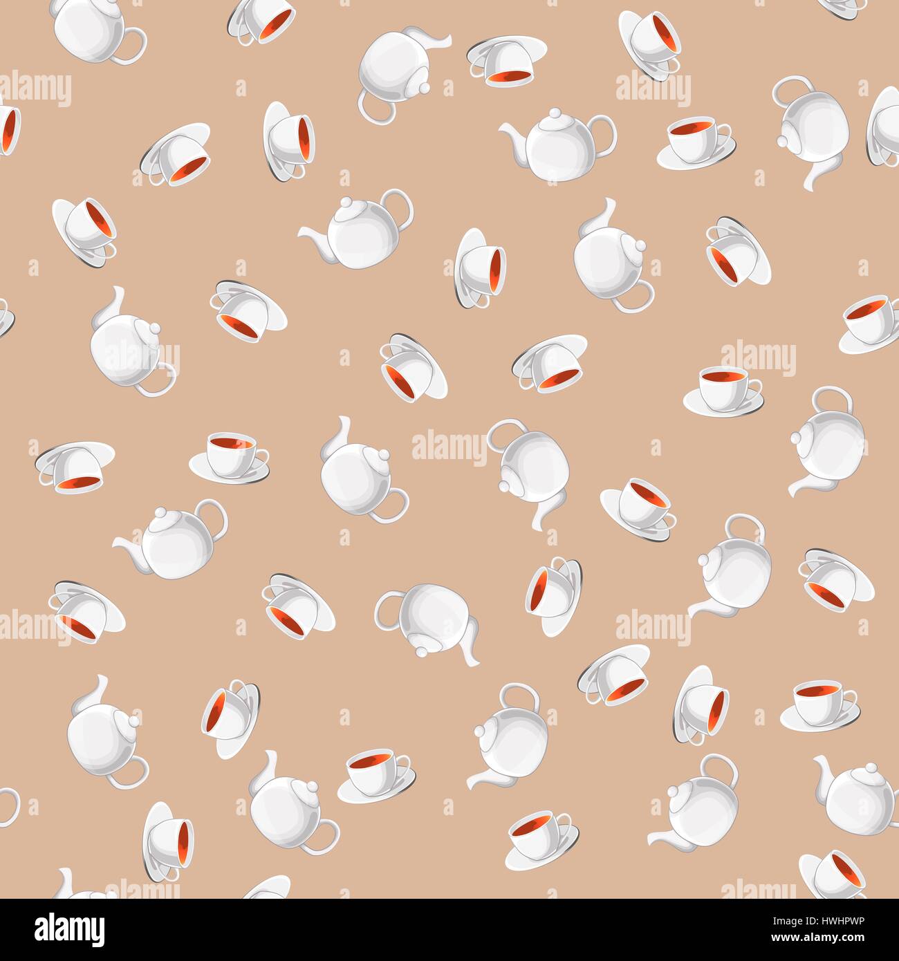 Seamless tea cup pattern Stock Vector Images - Alamy