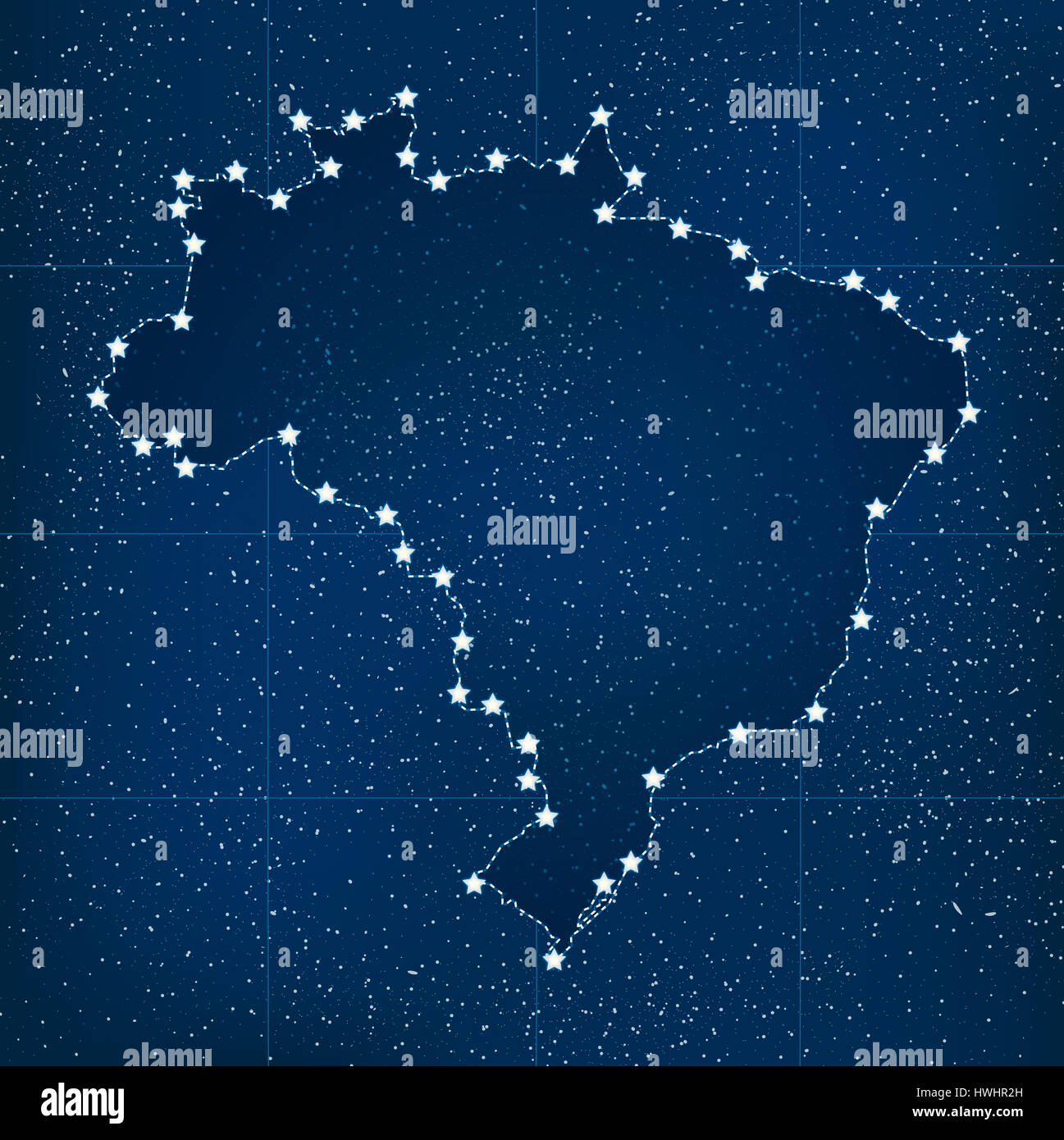 Brazil map with stars in the universe illustration Stock Photo - Alamy