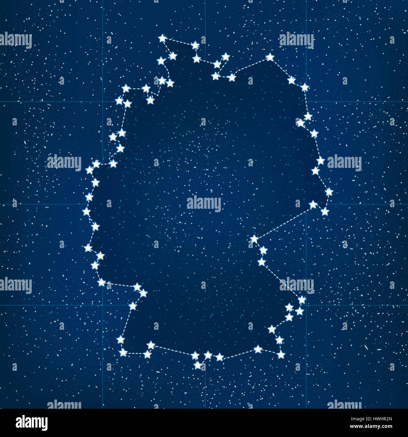 Germany map with stars in the universe illustration Stock Photo - Alamy