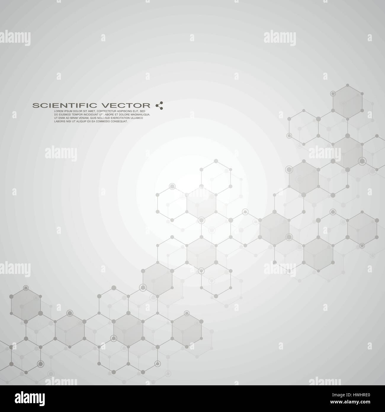 Hexagonal molecule DNA. Molecular structure of neurons system. Genetic ...