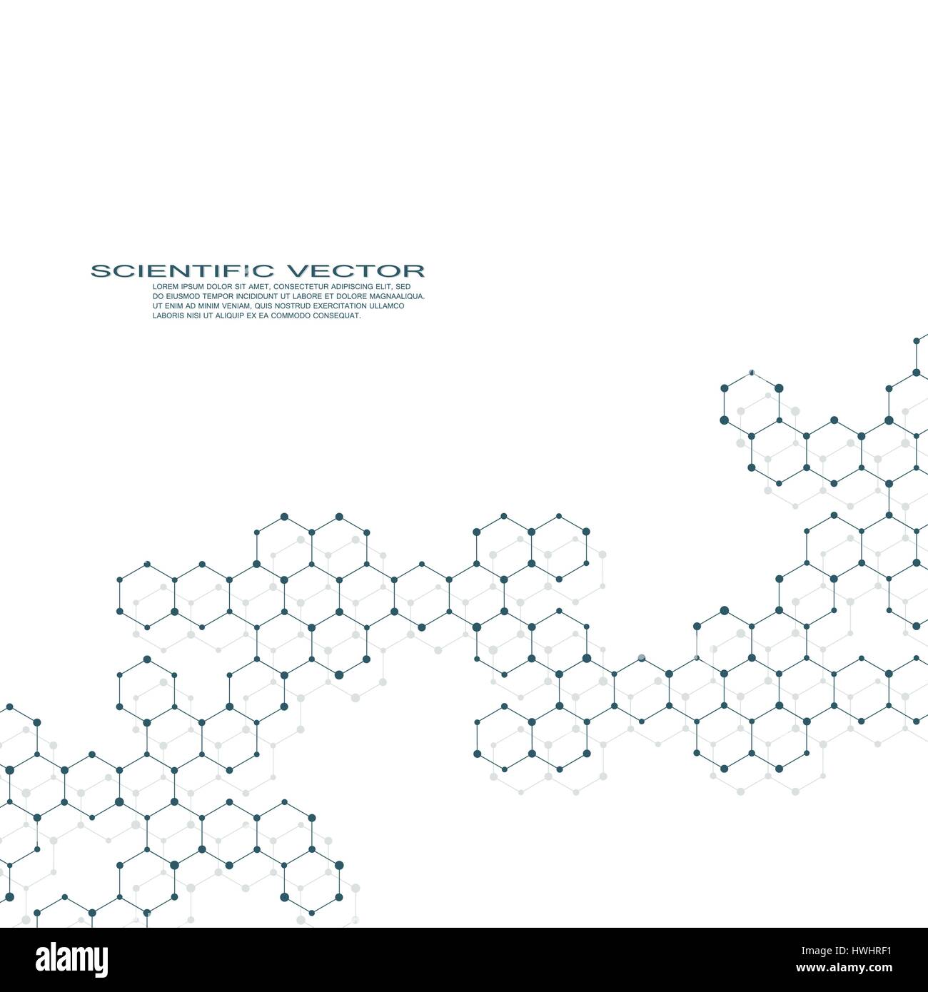 Hexagonal Molecule Dna Molecular Structure Of Neurons System Genetic And Chemical Compounds