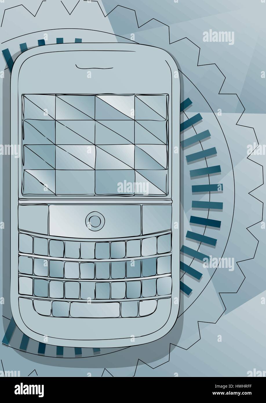 Push-button telephone. abstract communication vector background Stock ...