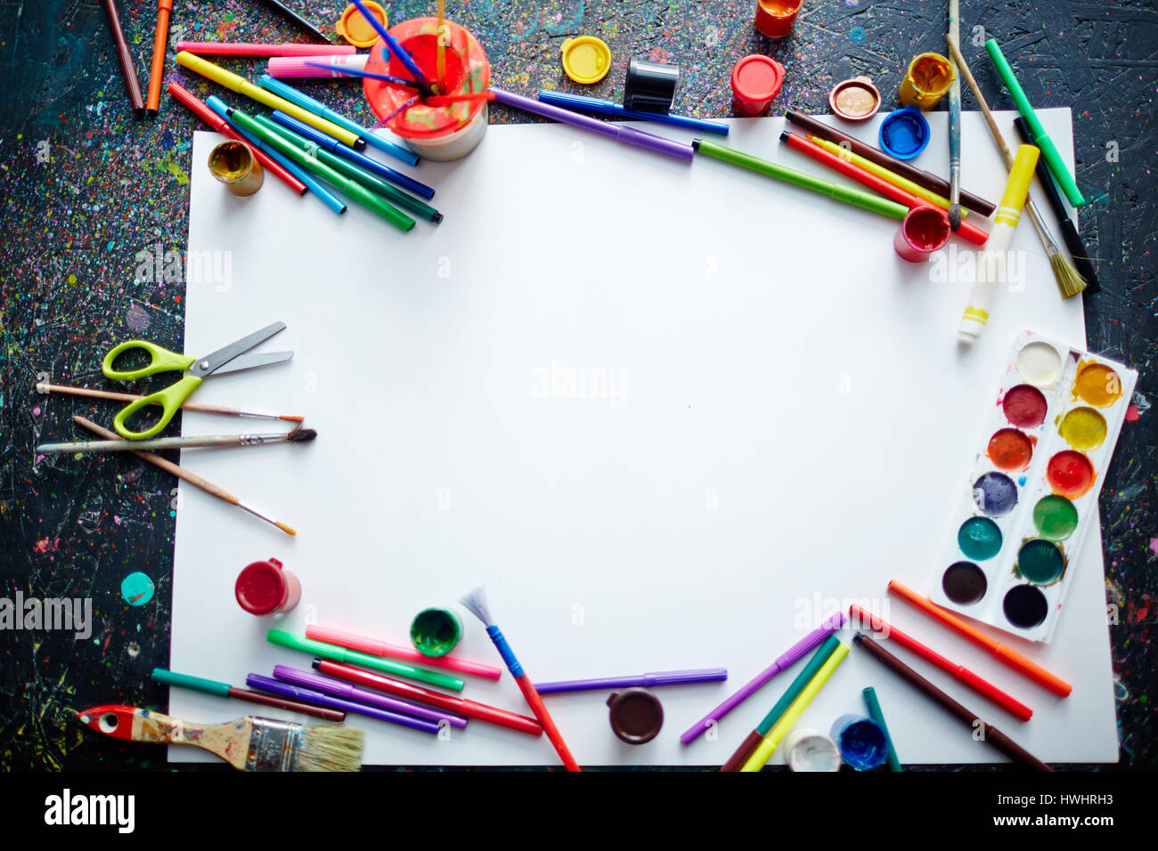 Various objects for child creative art Stock Photo - Alamy