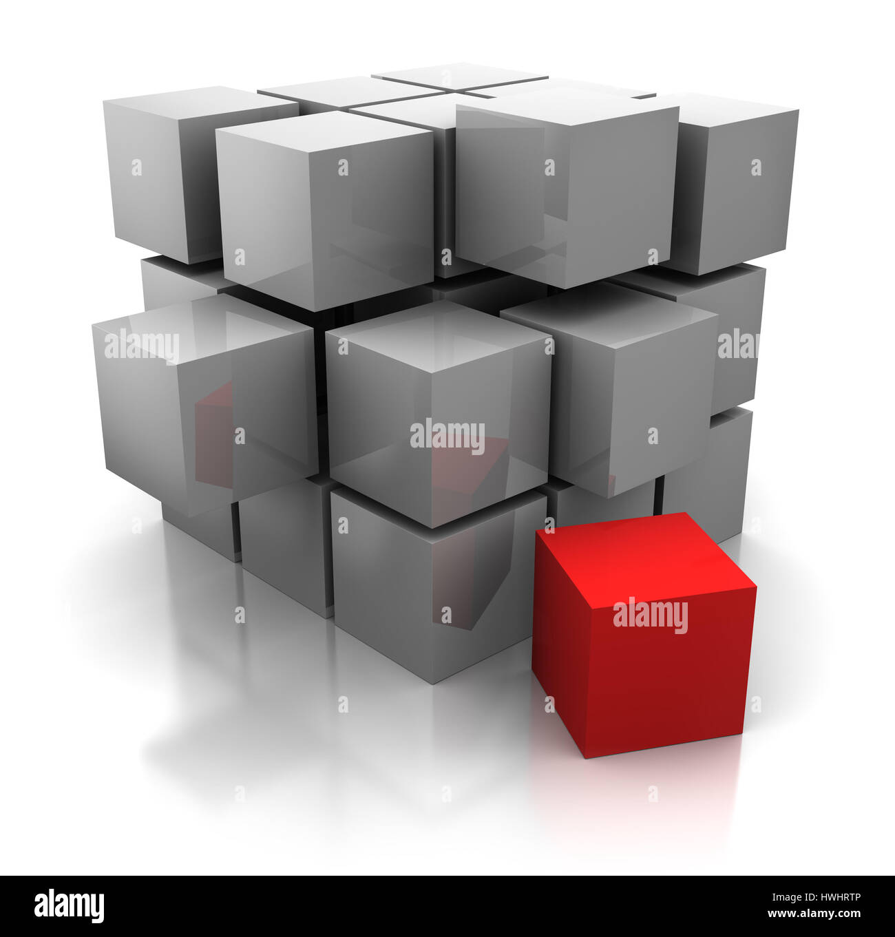 abstract 3d illustration of cubes construction Stock Photo - Alamy