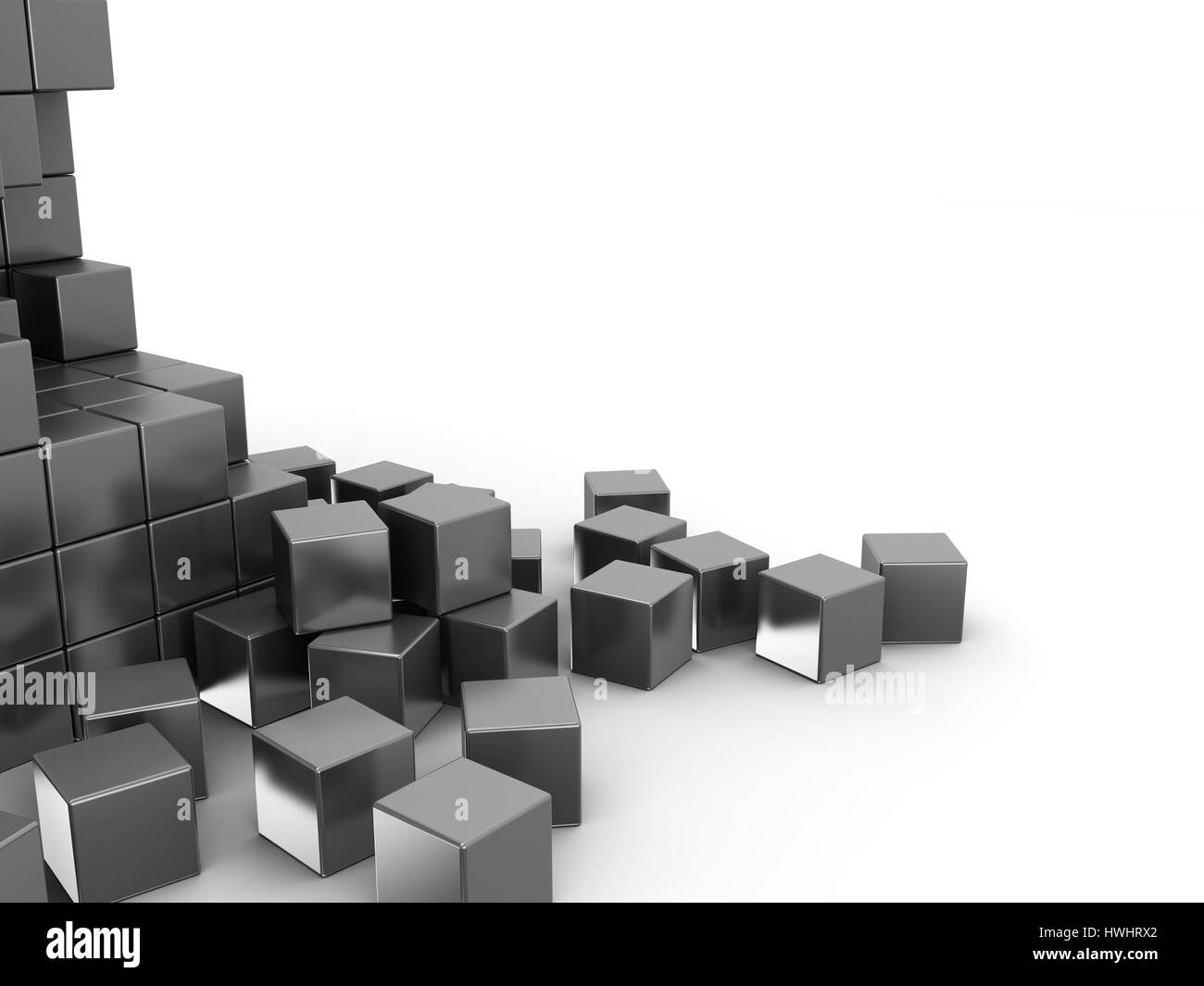 abstract 3d illustration of metal cubes background Stock Photo - Alamy