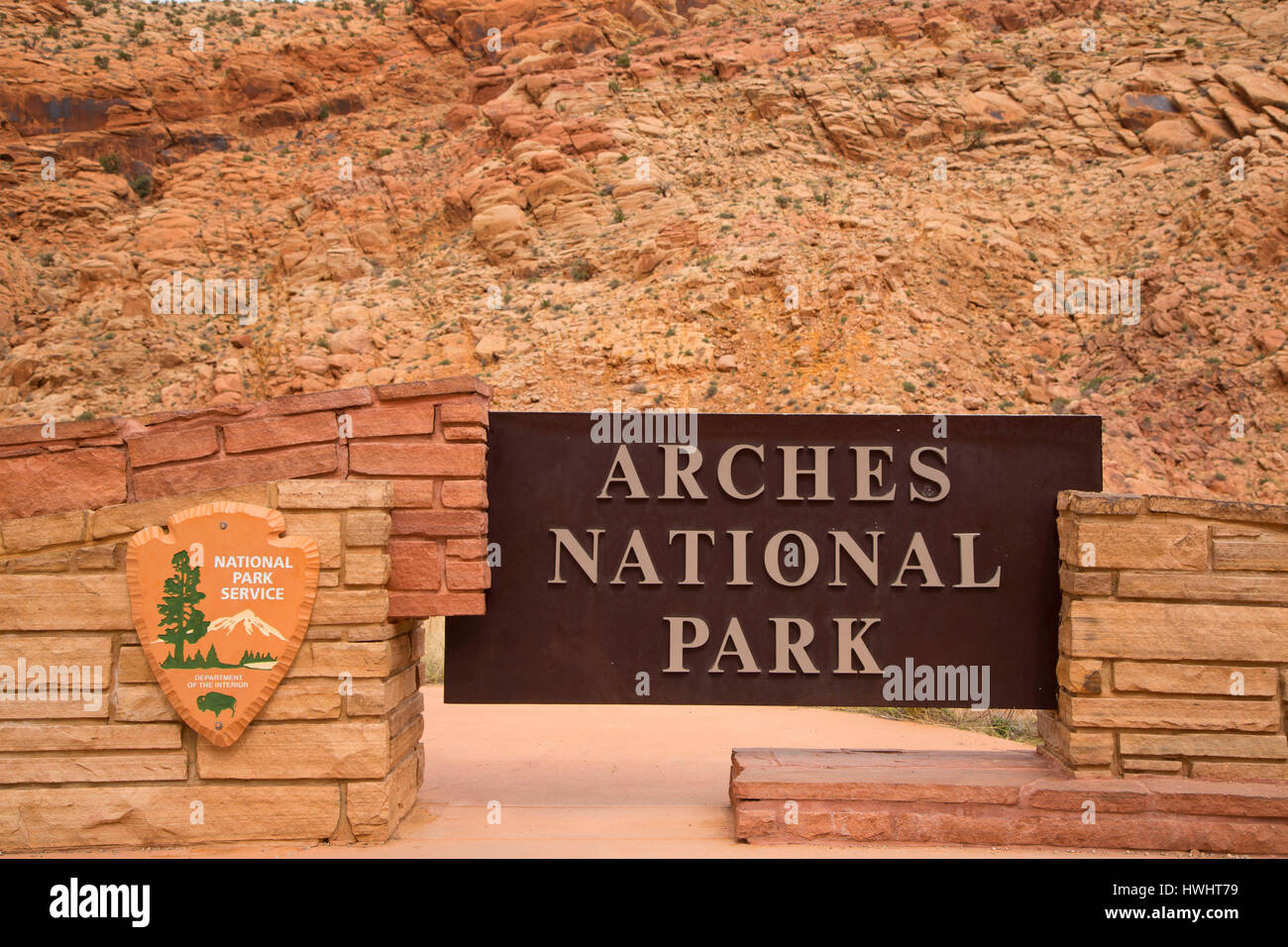 Arches national park entrance sign hi-res stock photography and images ...