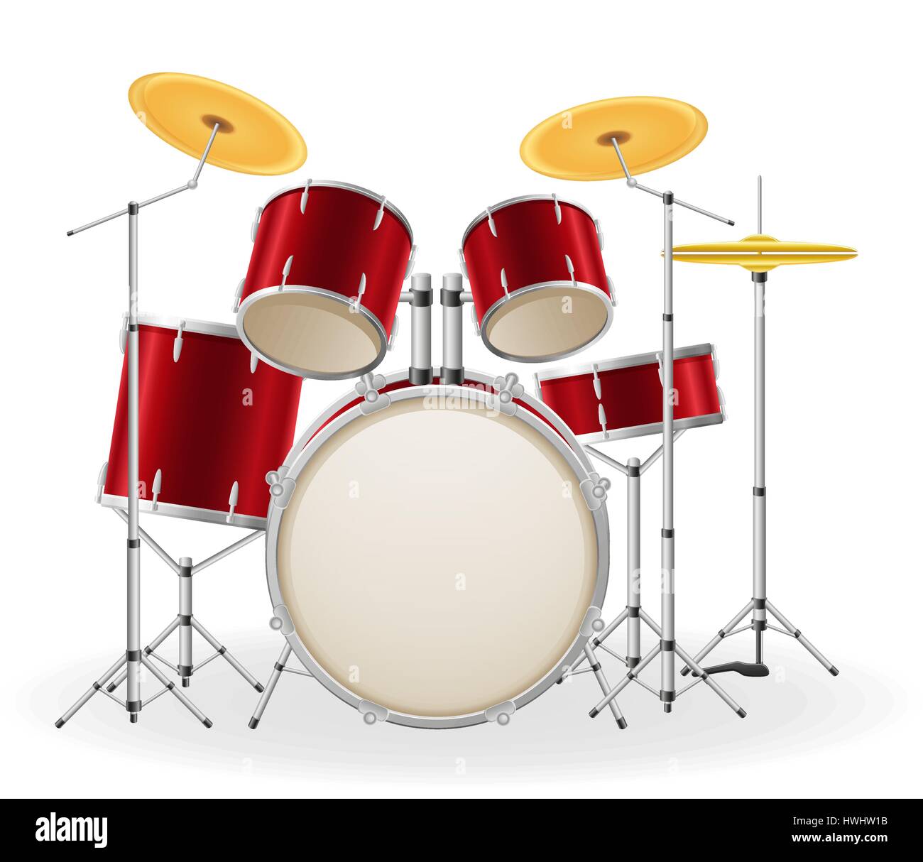 drum set kit musical instruments stock vector illustration isolated on ...