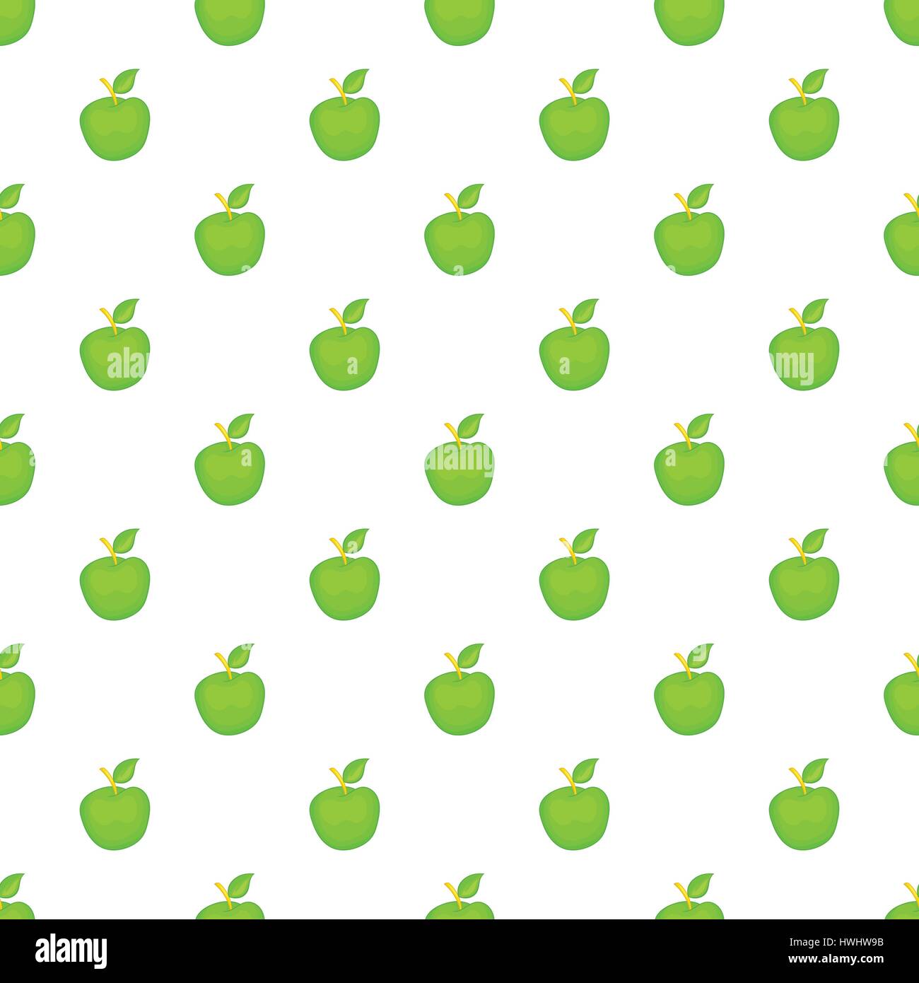 Green apple pattern, cartoon style Stock Vector Image & Art - Alamy