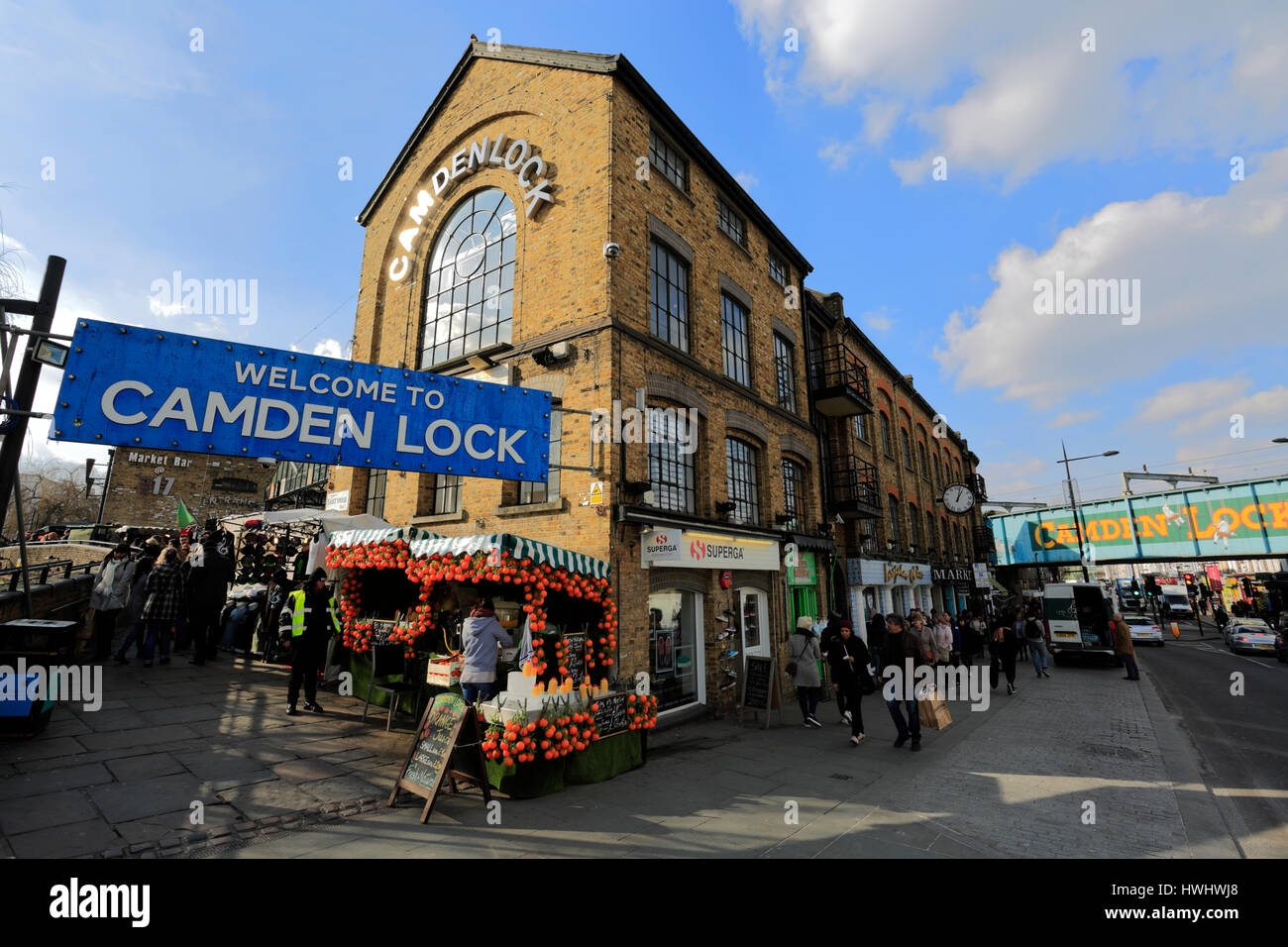 Camden Lock Market and Regents Canal, North London, England, UK Stock ...