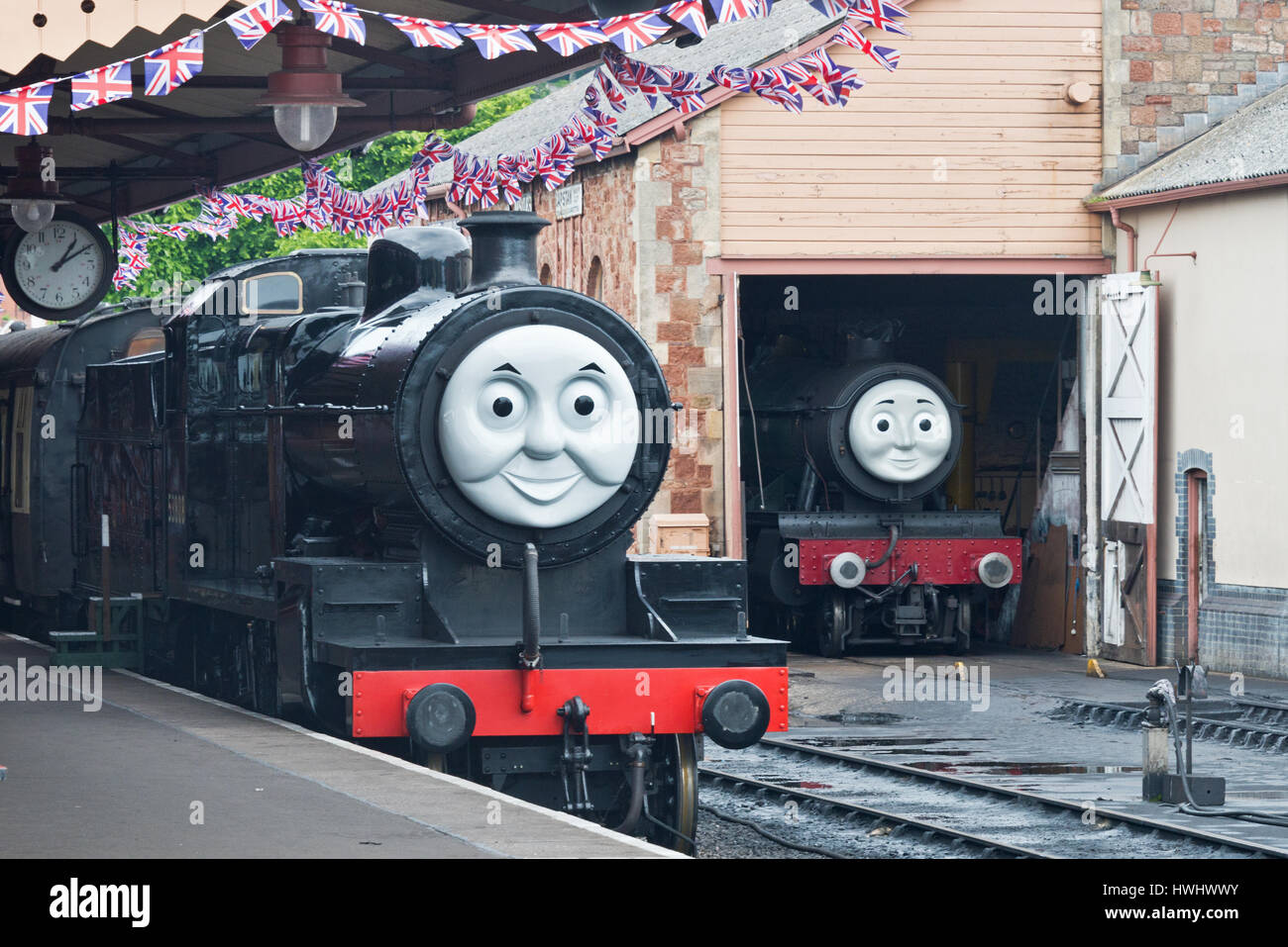 Locomotive 53808 waiting at the platform during West Somerset Railways ...