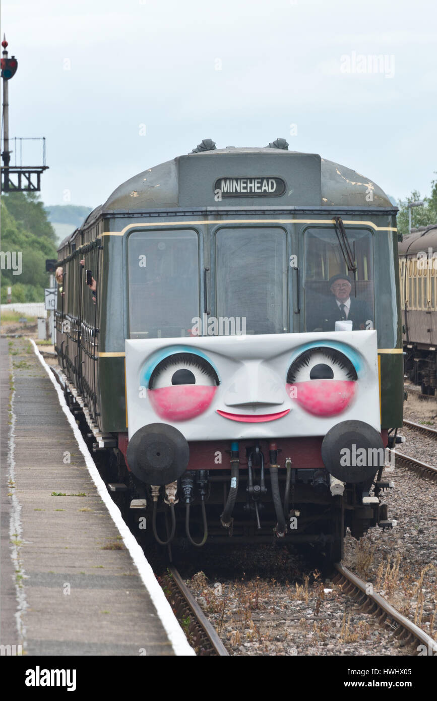 Daisy the Diesel arriving at Minehead station during West Somerset ...