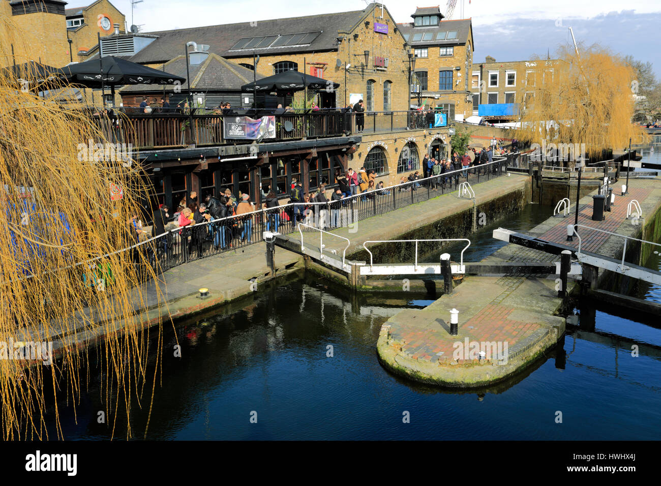 Camden Lock Market and Regents Canal, North London, England, UK Stock ...